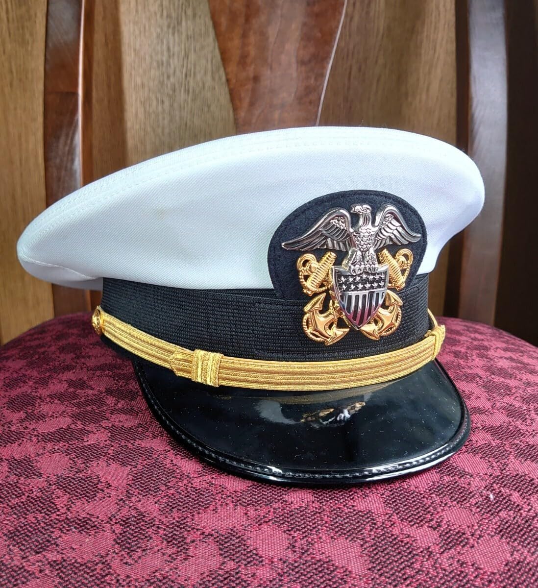 Amazon.co.jp: アメリカ海軍 制帽 サービスキャップ ドレスハット 米軍 放出品 US NAVY Service cap ...