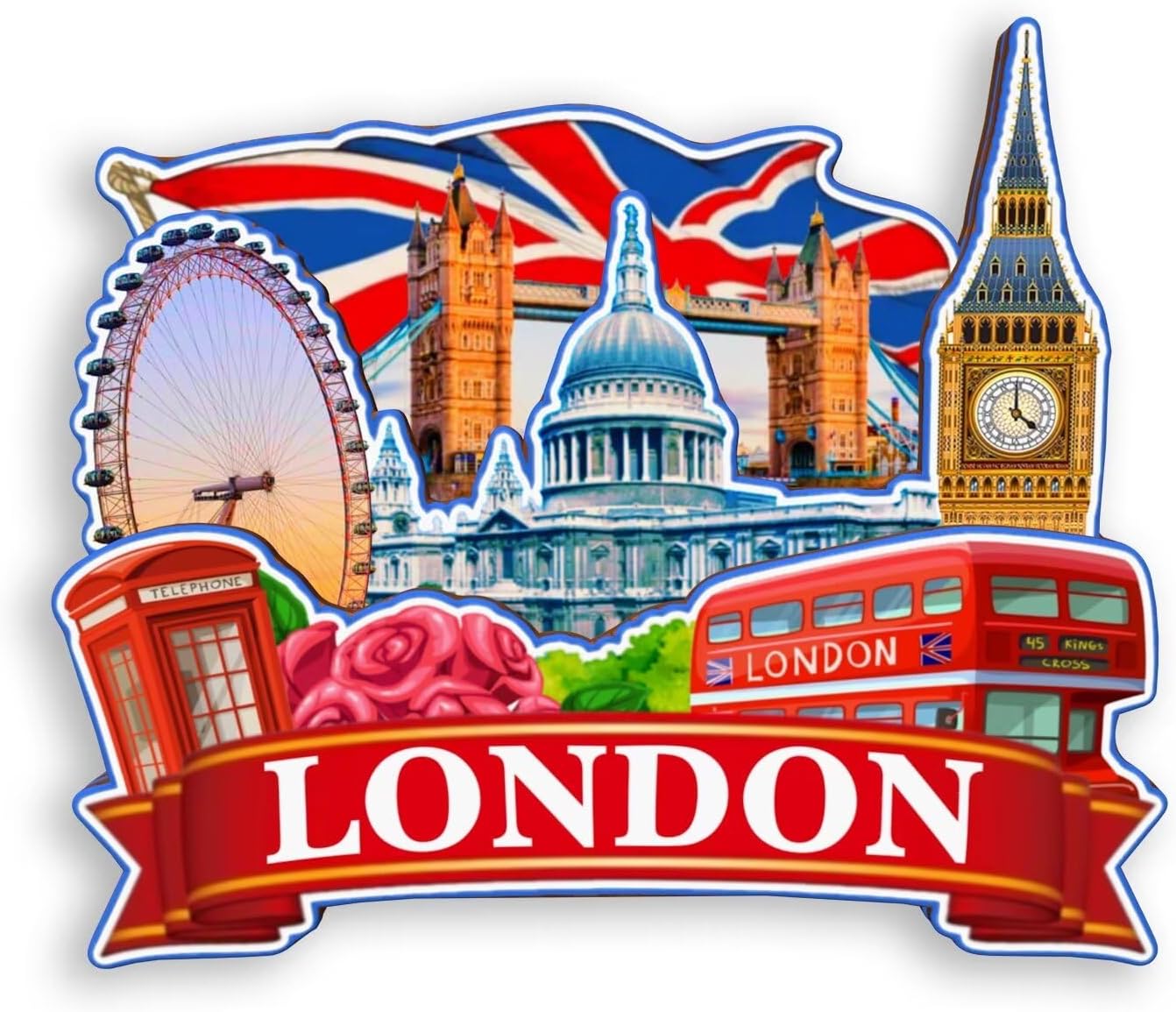 Quwsne Refrigerator Magnet London UK Fridge Magnet City Travel ...