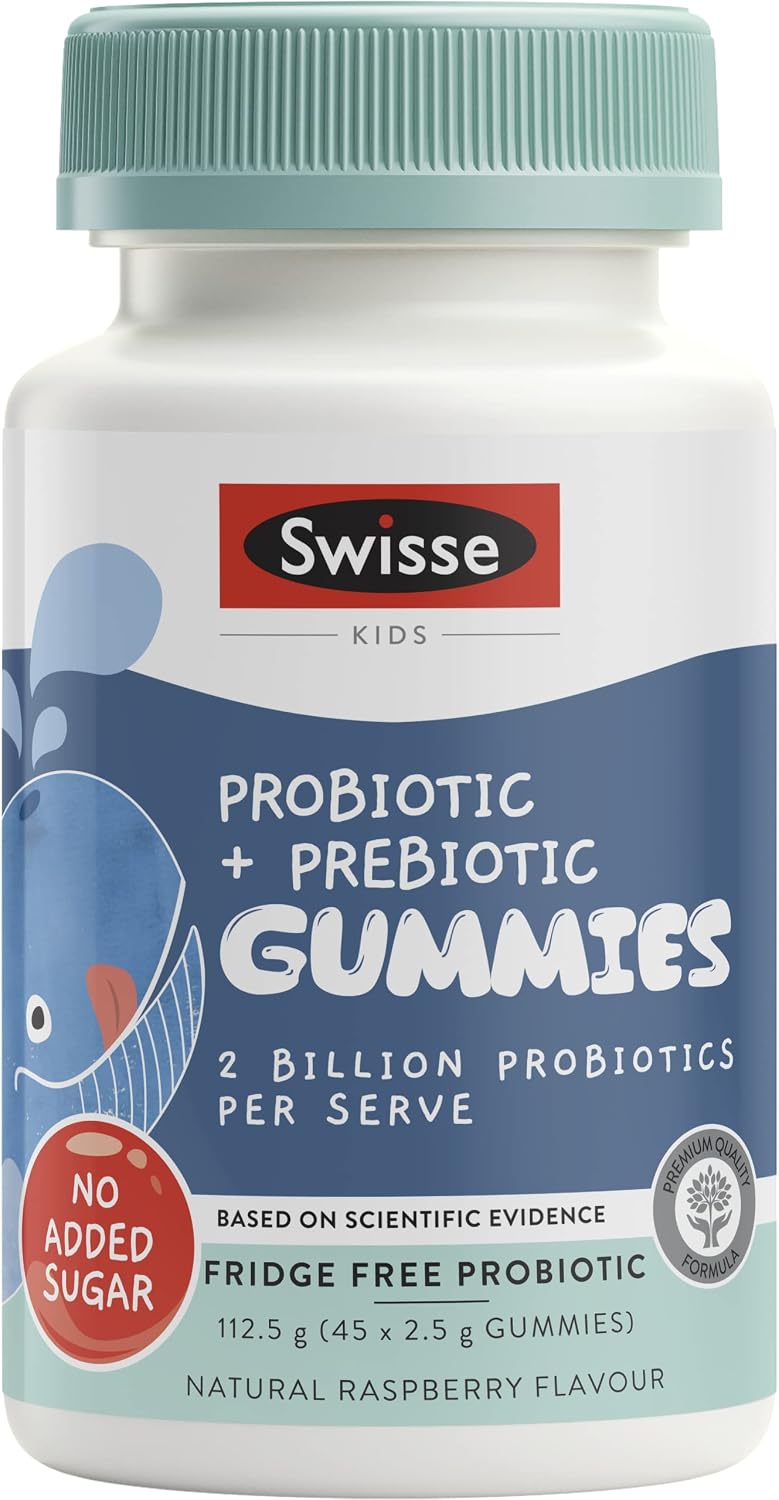 Swisse Kids Probiotic + Prebiotic Gummies | 2 Billion Probiotics Per ...