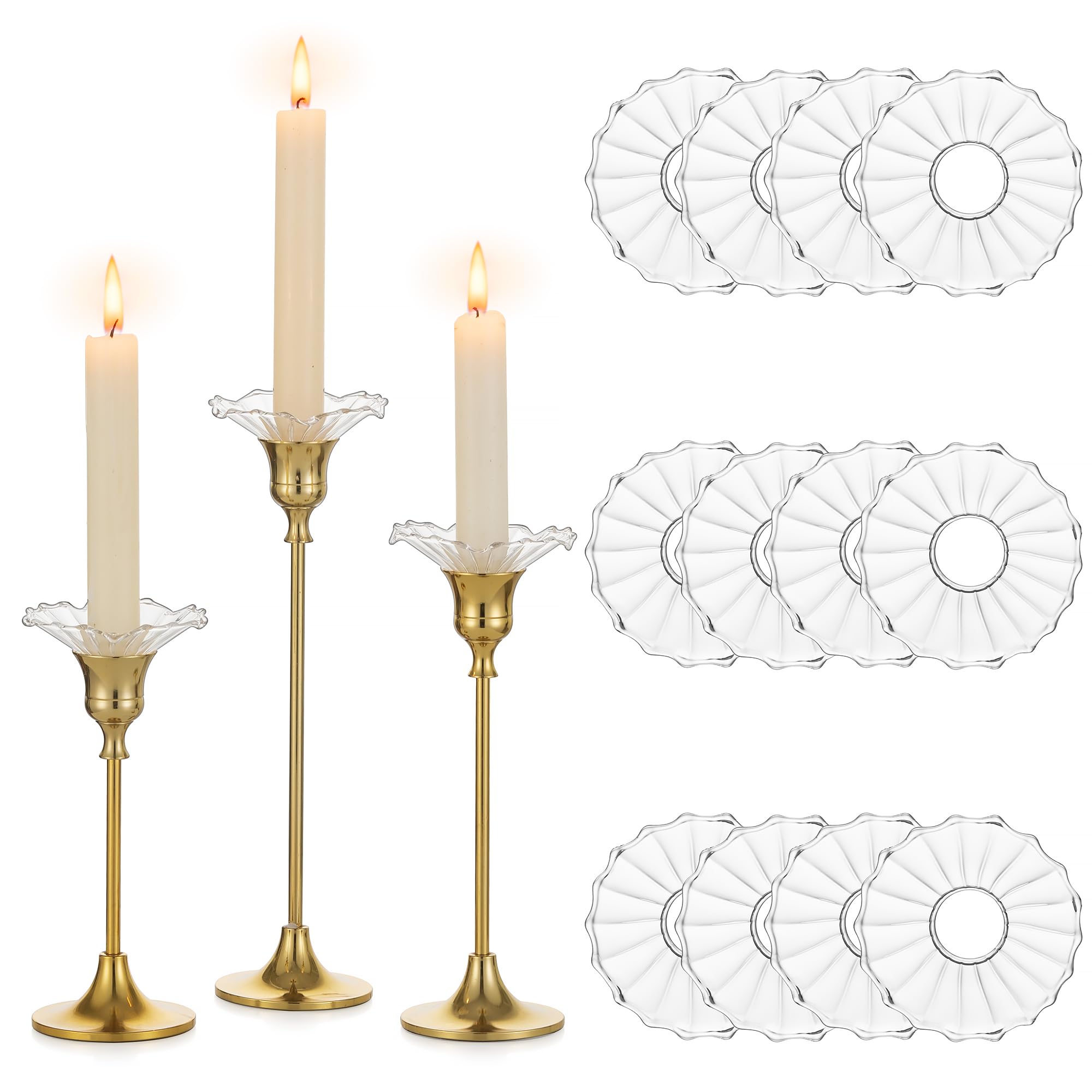 Amazon.com: Glasseam Glass Bobeches for Candlesticks Holders: Clear ...