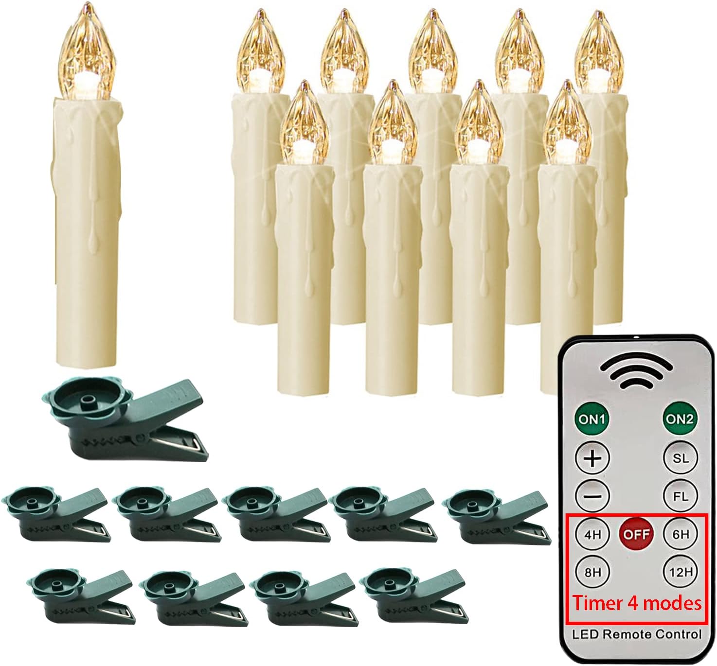 Amazon.com: Houdlee LED Flameless Taper Candles with Remote Control and ...