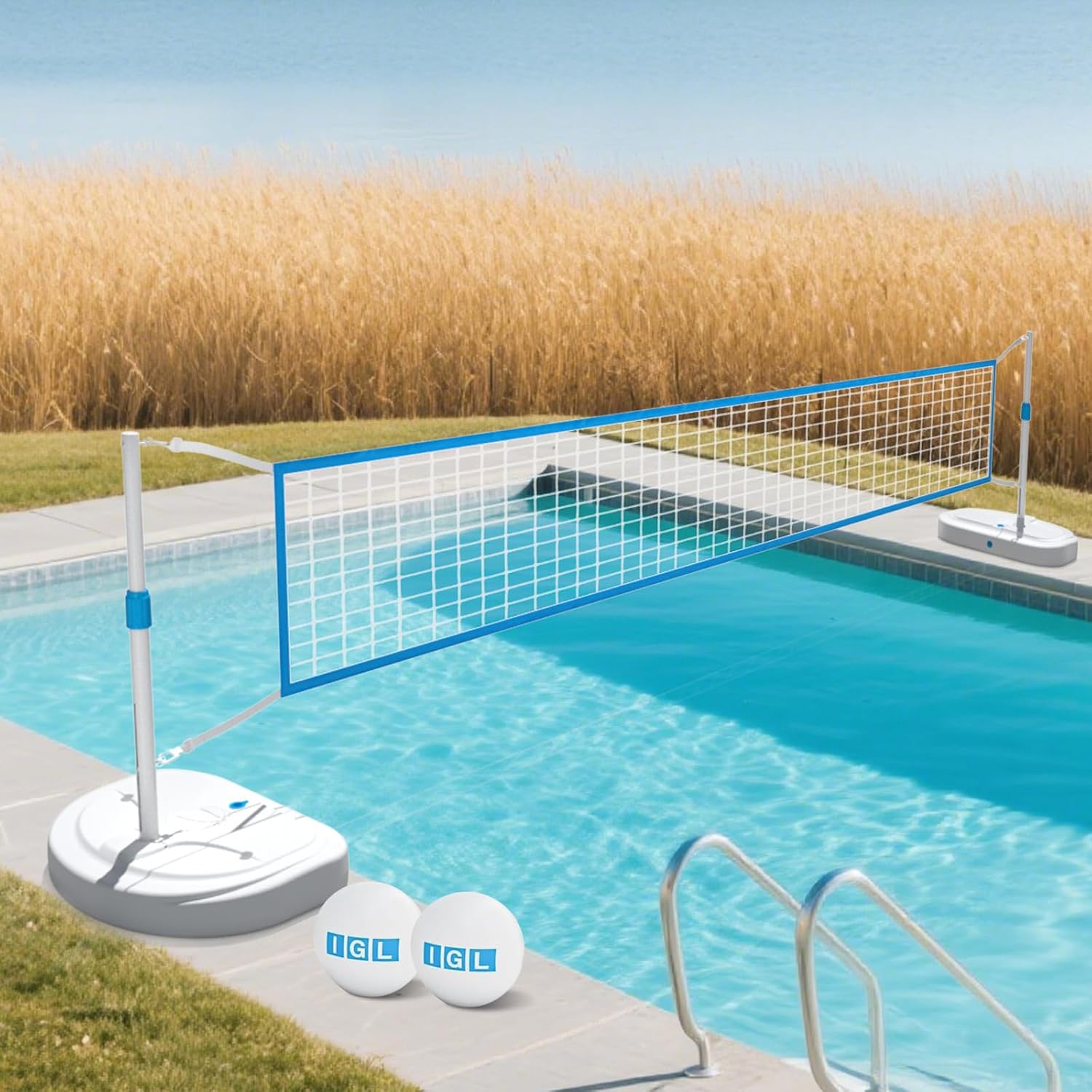 Amazon.com: IGL Pool Volleyball Net Set, Pool Volleyball Set with 15 Ft ...