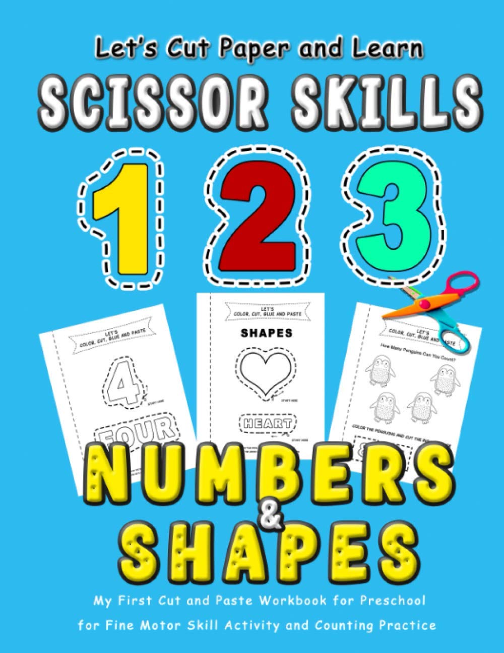 Buy 123 Numbers and Shapes : Let's Cut Paper and Learn Scissor Skills ...