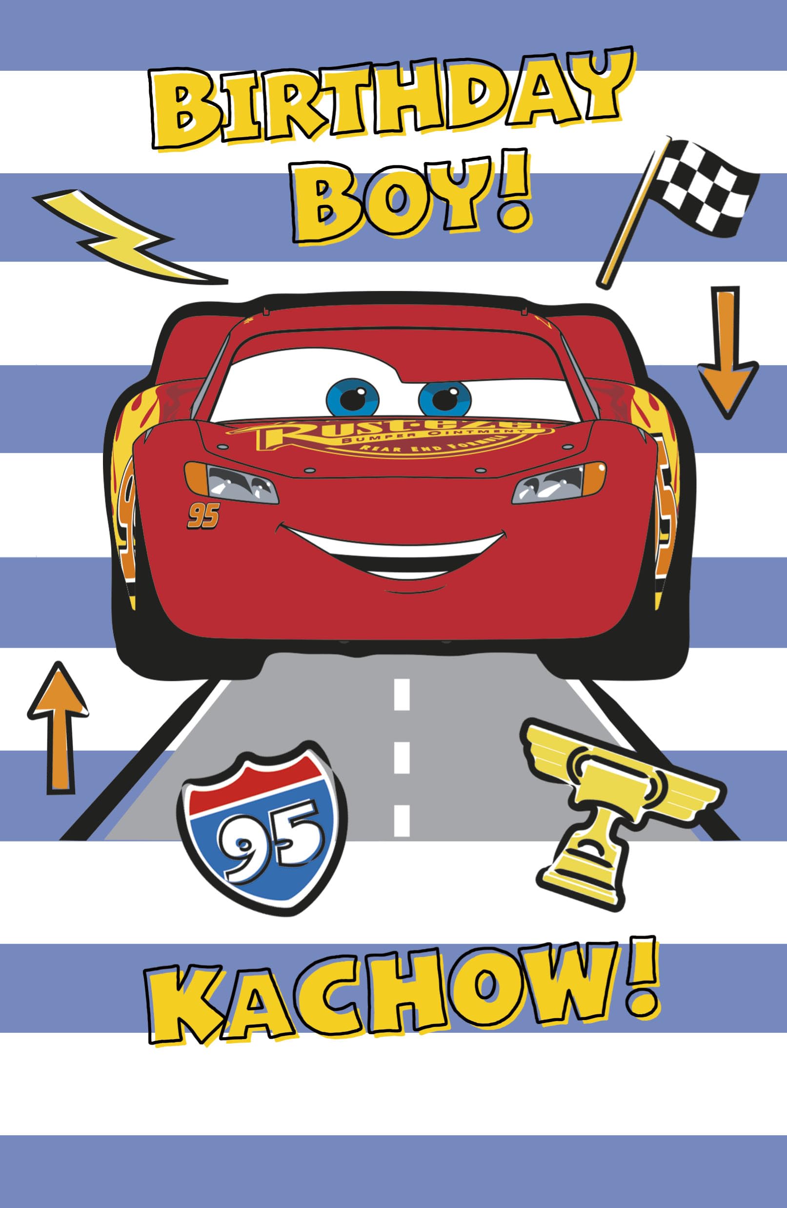 Cartoon Cars Movie Birthday Card