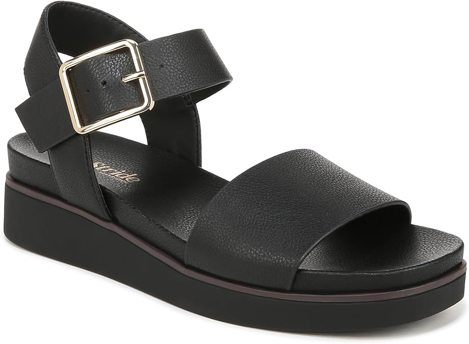 Amazon.com | LifeStride Womens Gillian Ankle Strap Sandals Black 6 M ...