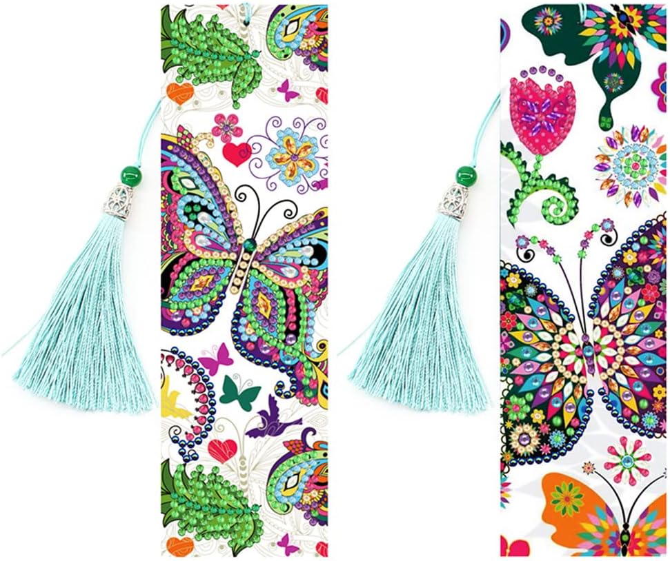 Amazon.com: Peacock Diamond Painting Bookmark Kit - pigpigboss 2 Sets ...