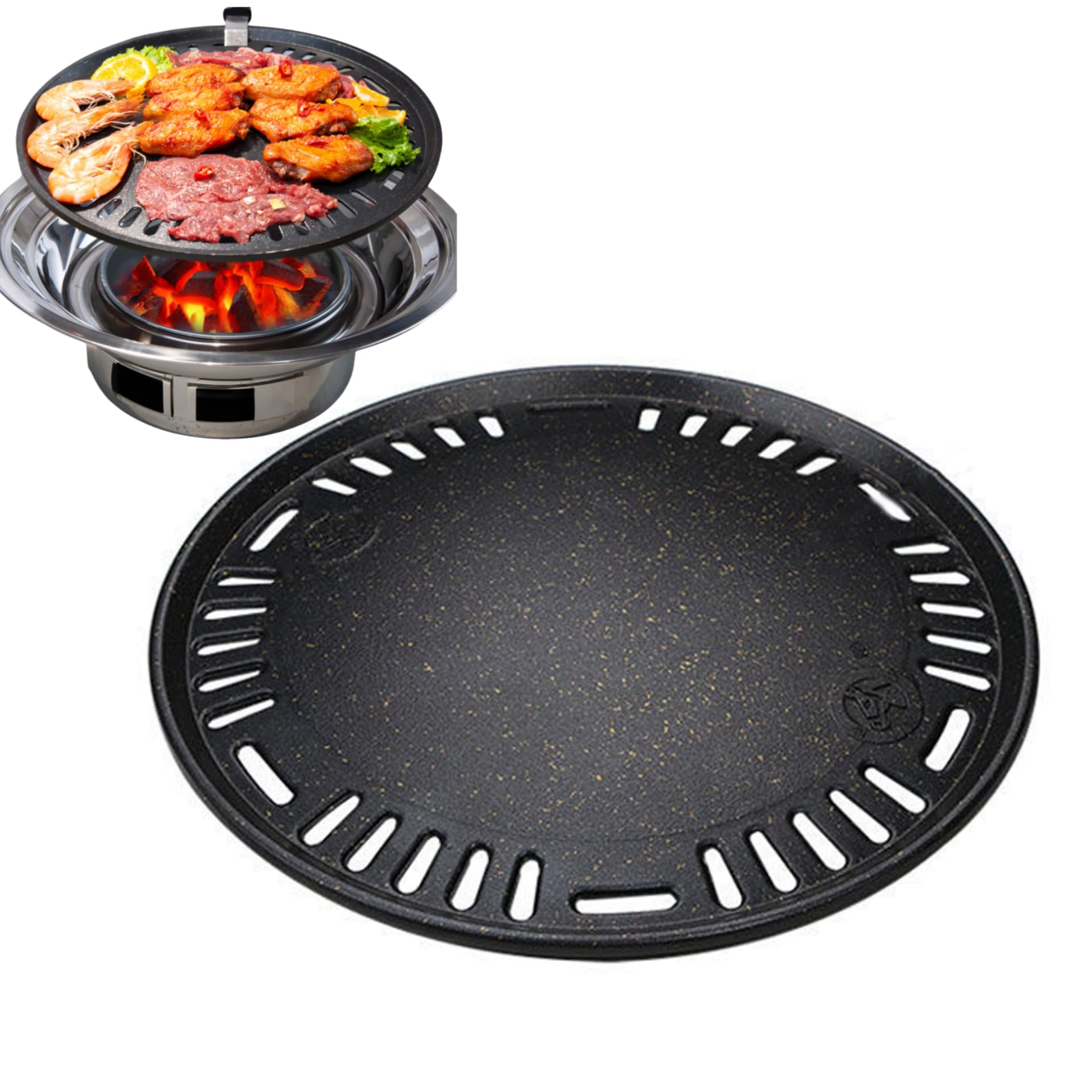 Korean Bbq Pans Non Stick BBQ Grill Pan, Korean BBQ Grill Tray, Maifan