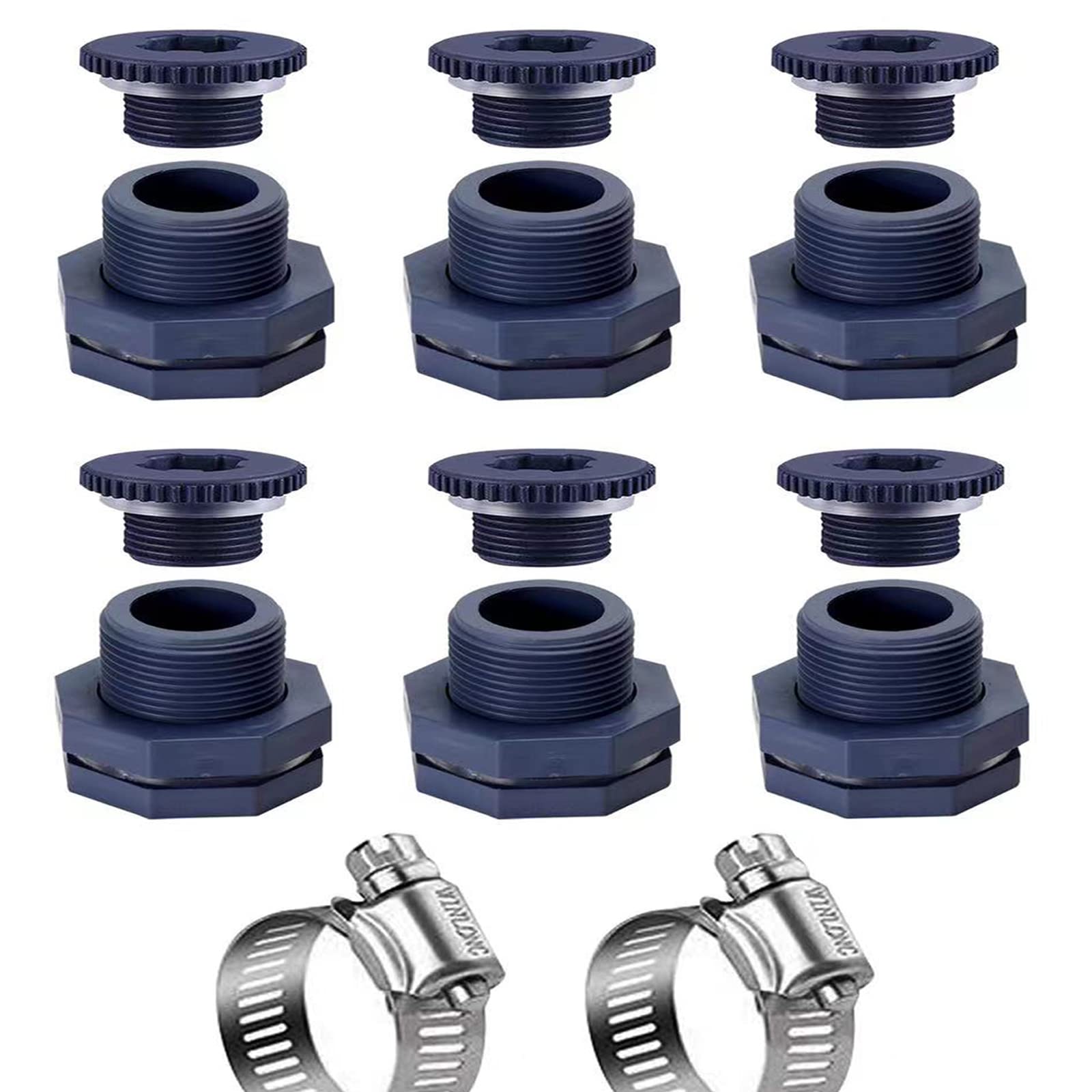 Buy 6 PCS 3/4 Inch PVC Bulkhead Fitting,Kabcifea Bulkhead Water ...