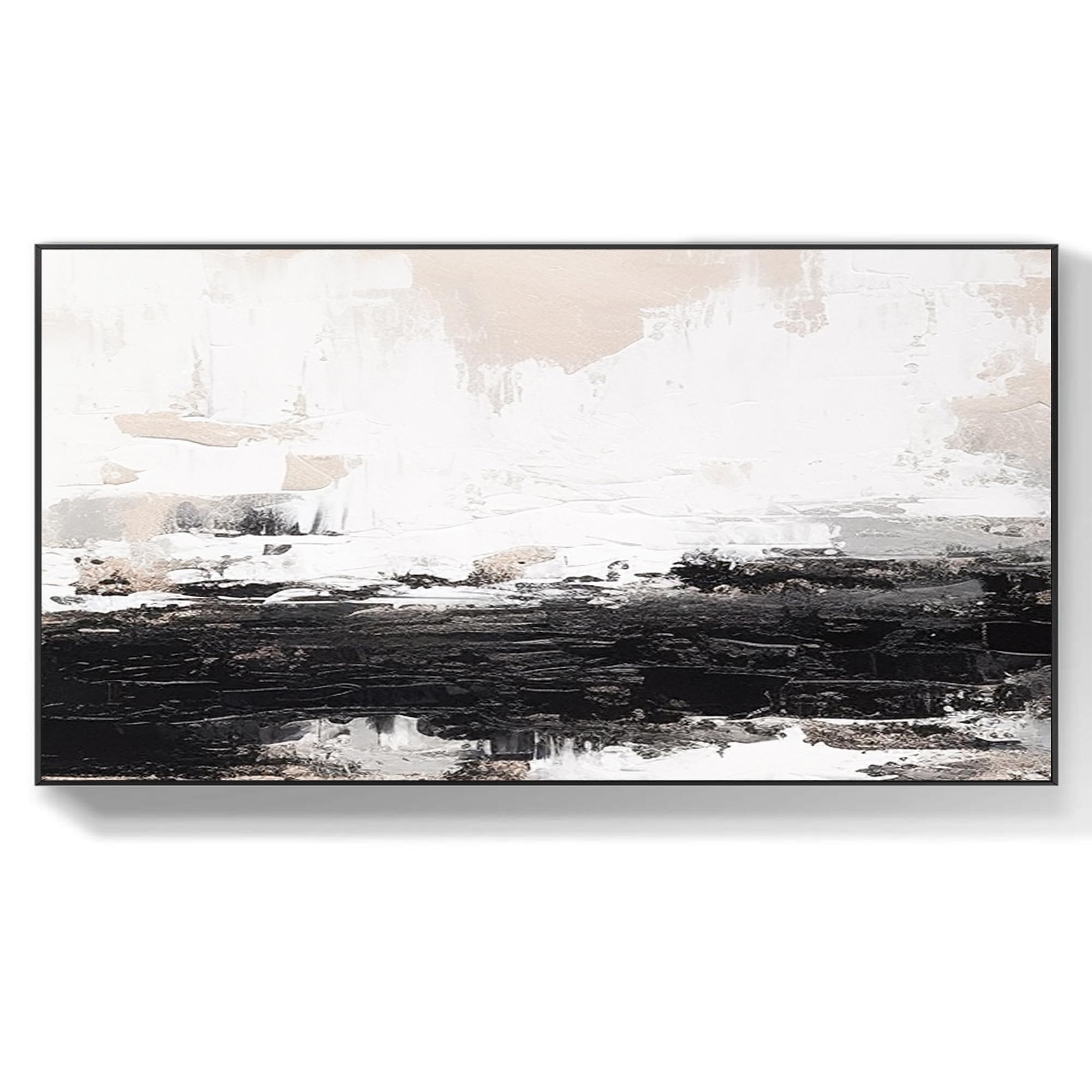 Pintura Sencilla En Blanco Y Negro Mancha Negra Y Blanca Ilustración
