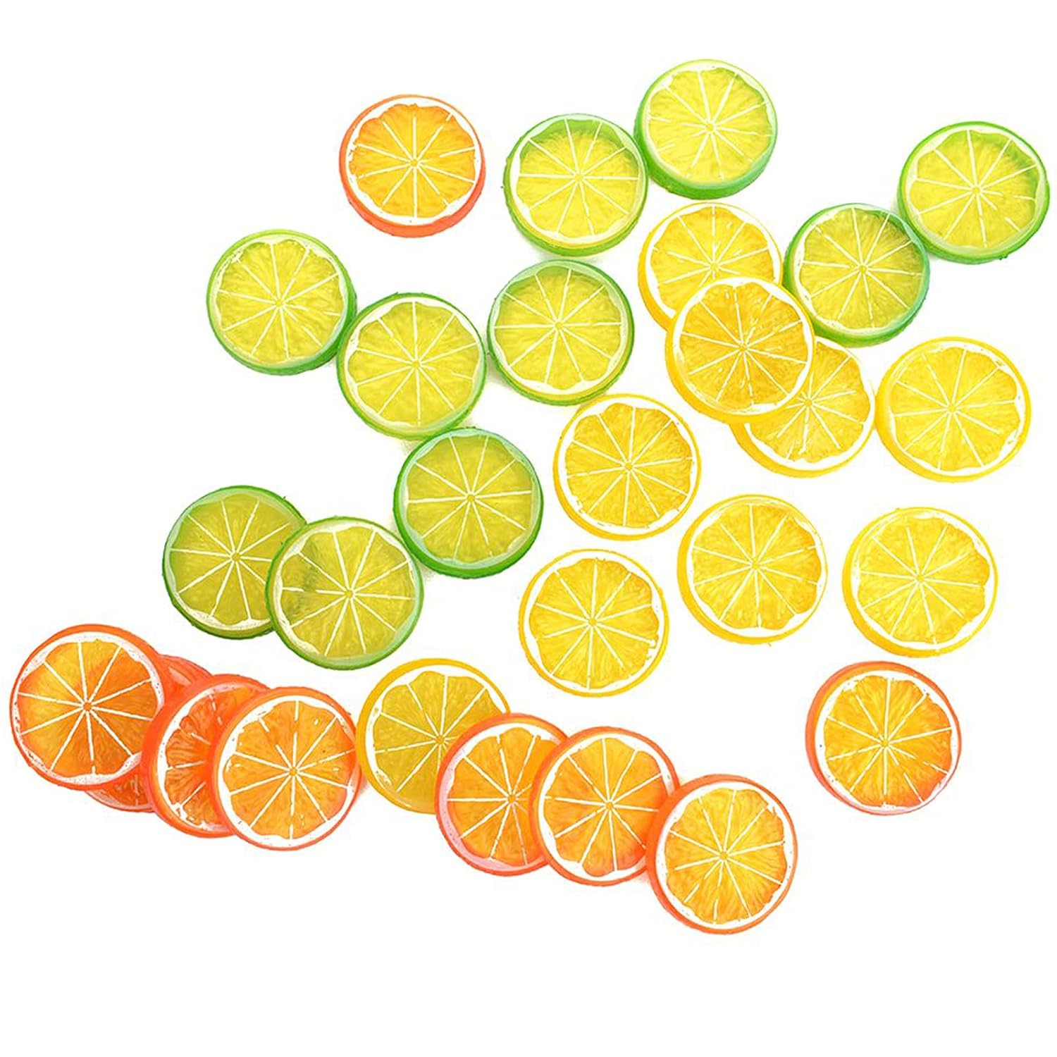 Buy NUOMI 30 Pieces Plastic Lemon Slices Artificial Fake Lemon Props ...