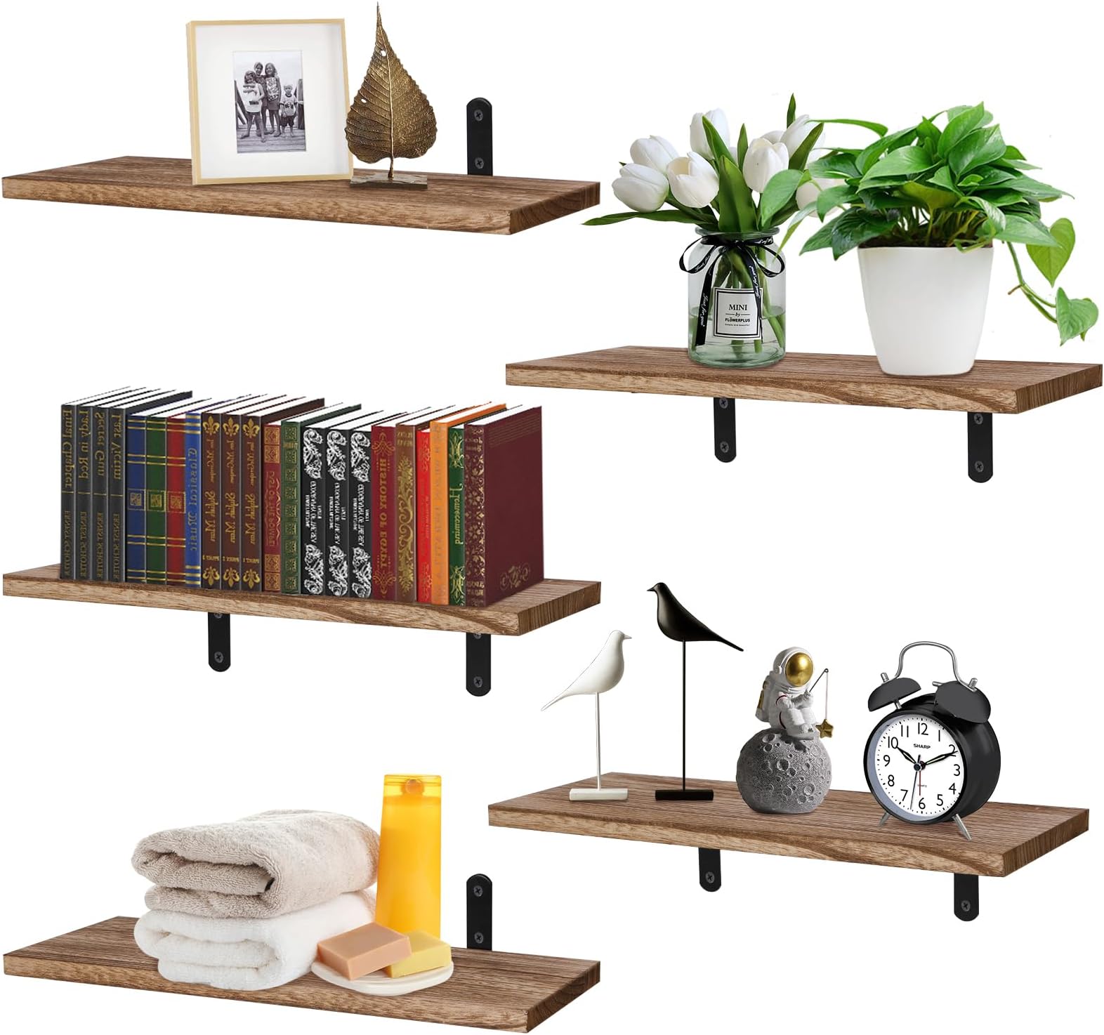 NEWHEY Kit 2 Repisas Flotantes 58x12 cm,Repisas Flotantes de Pared ...