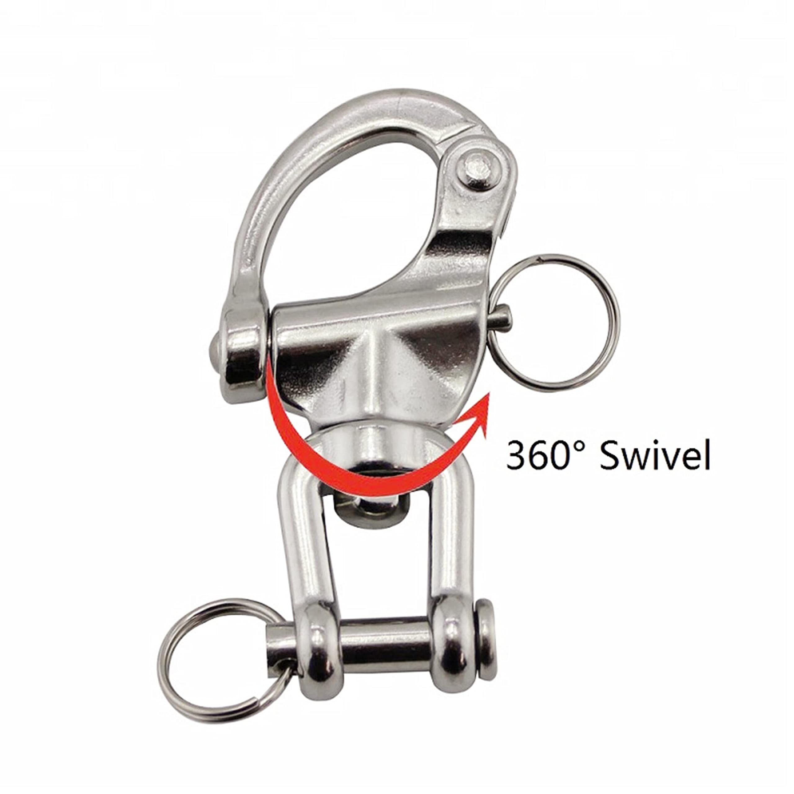 Quick Release Swivel Clips POTRAS 4-Piece 316 Stainless Steel Swivel ...