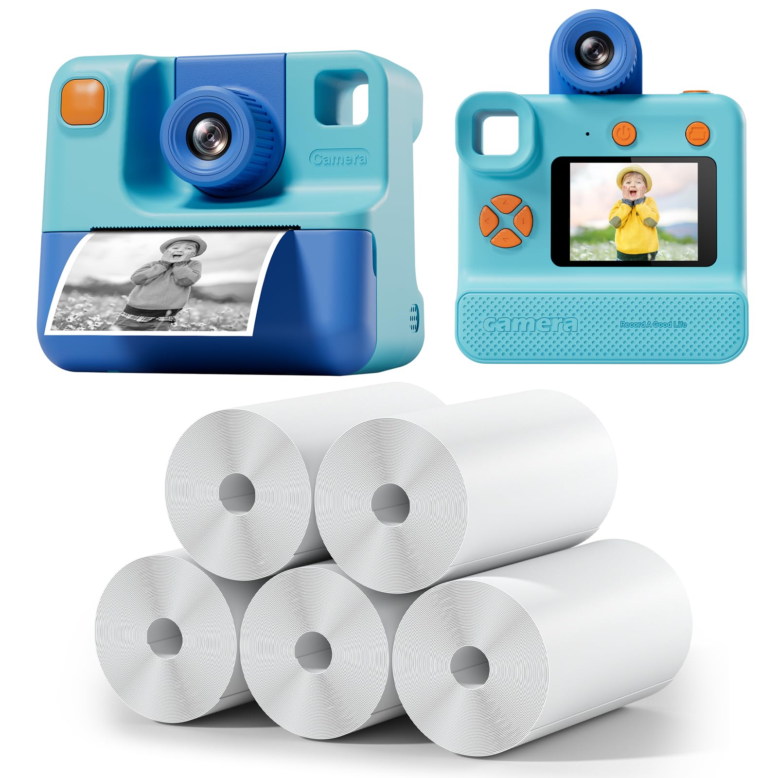 Amazon.com : GREENKINDER Instant Print Camera for Kids and 5 Rolls Kids ...