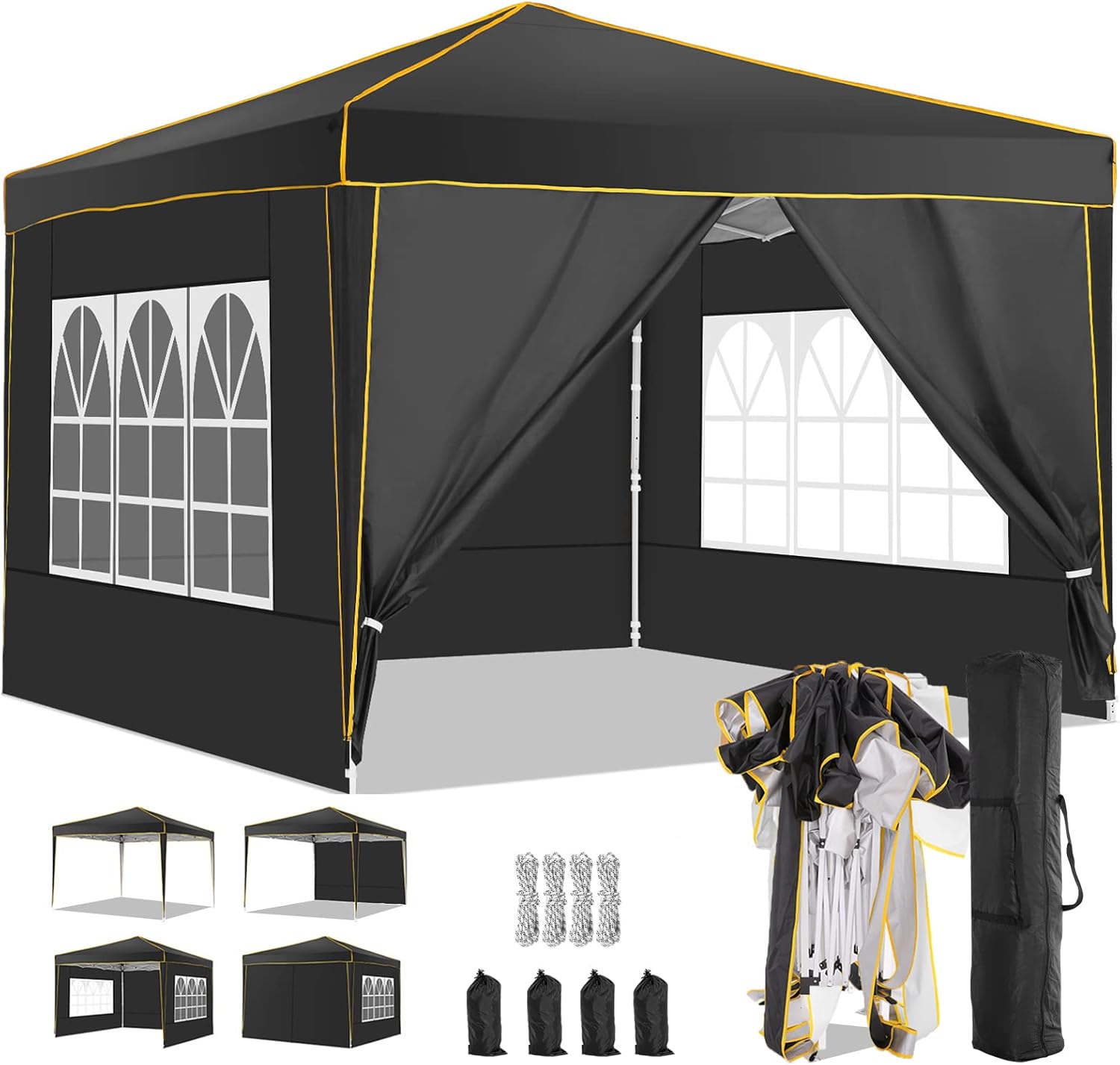 Amazon.com : Tooluck 10x10 FT Ez Pop up Canopy Tent, Waterproof Pop up ...