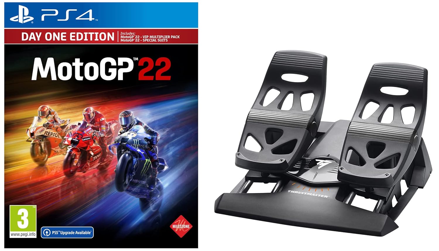 Buy MotoGP 22 Day One Edition (PS4)+Thrustmaster TFRP Rudder/Pedals ...