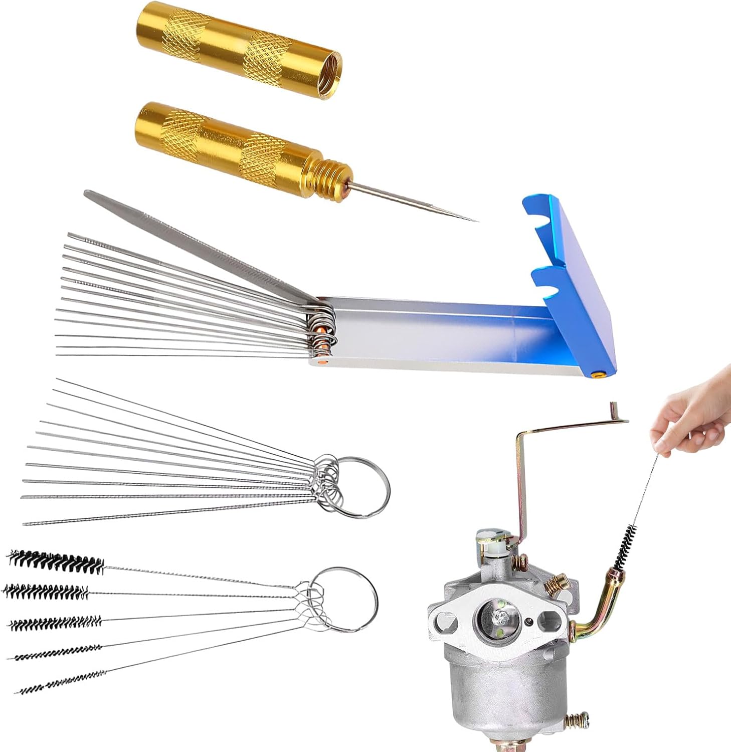 Carburetor Cleaner Set,Carb Cleaning Kit,13 Cleaning Wires Set,10 ...