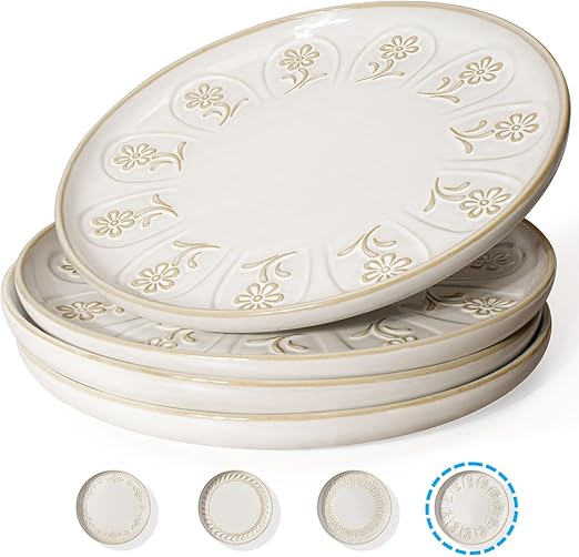 Amazon.com | Artena Large Ceramic Dinner Plates Set Of 4, 10.75 Inch ...