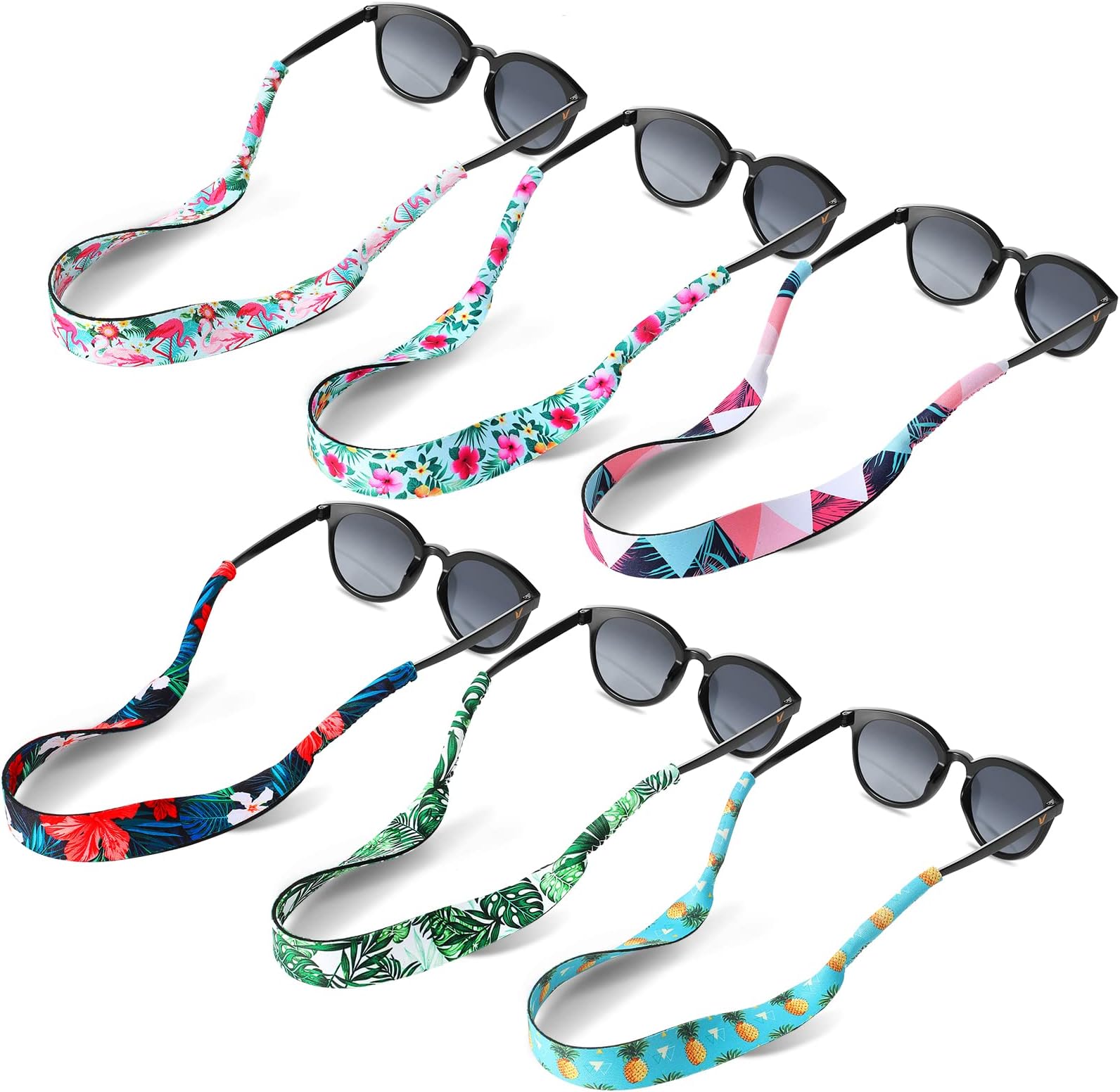 COCPOK 8 Pack Floating Sunglass Straps,Unisex Sunglasses Strap,8 Color ...