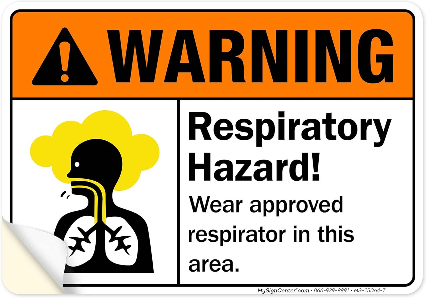 Amazon.com : Warning Respiratory Hazard Wear Approved Respirator Sign ...