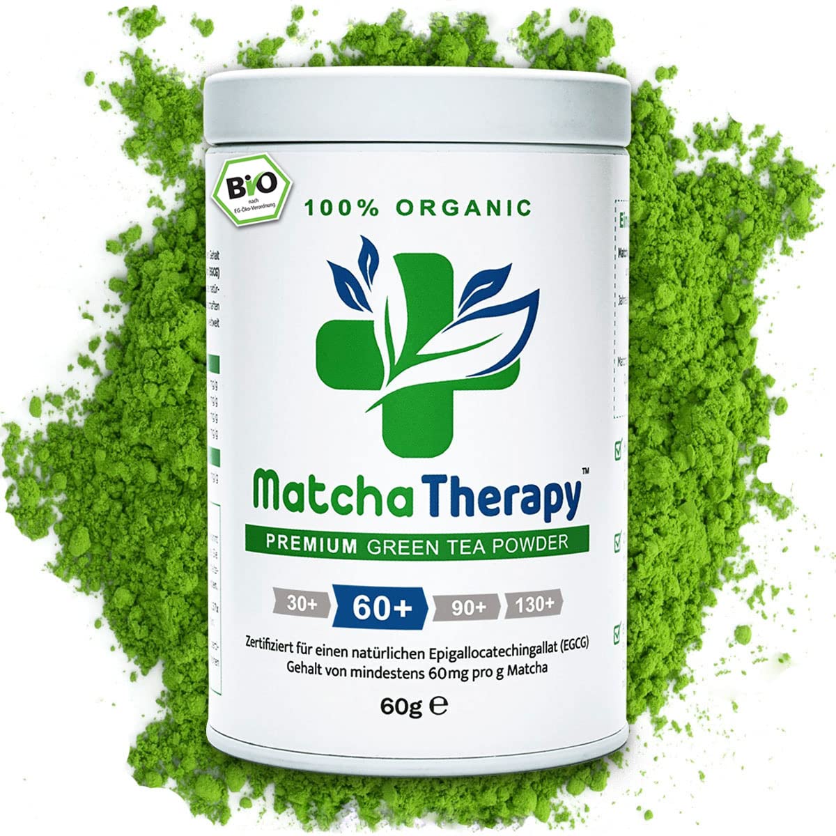 MatchaTherapy 60+ | BIO Matcha Tee Pulver | Mit mindestens 60mg/g ...