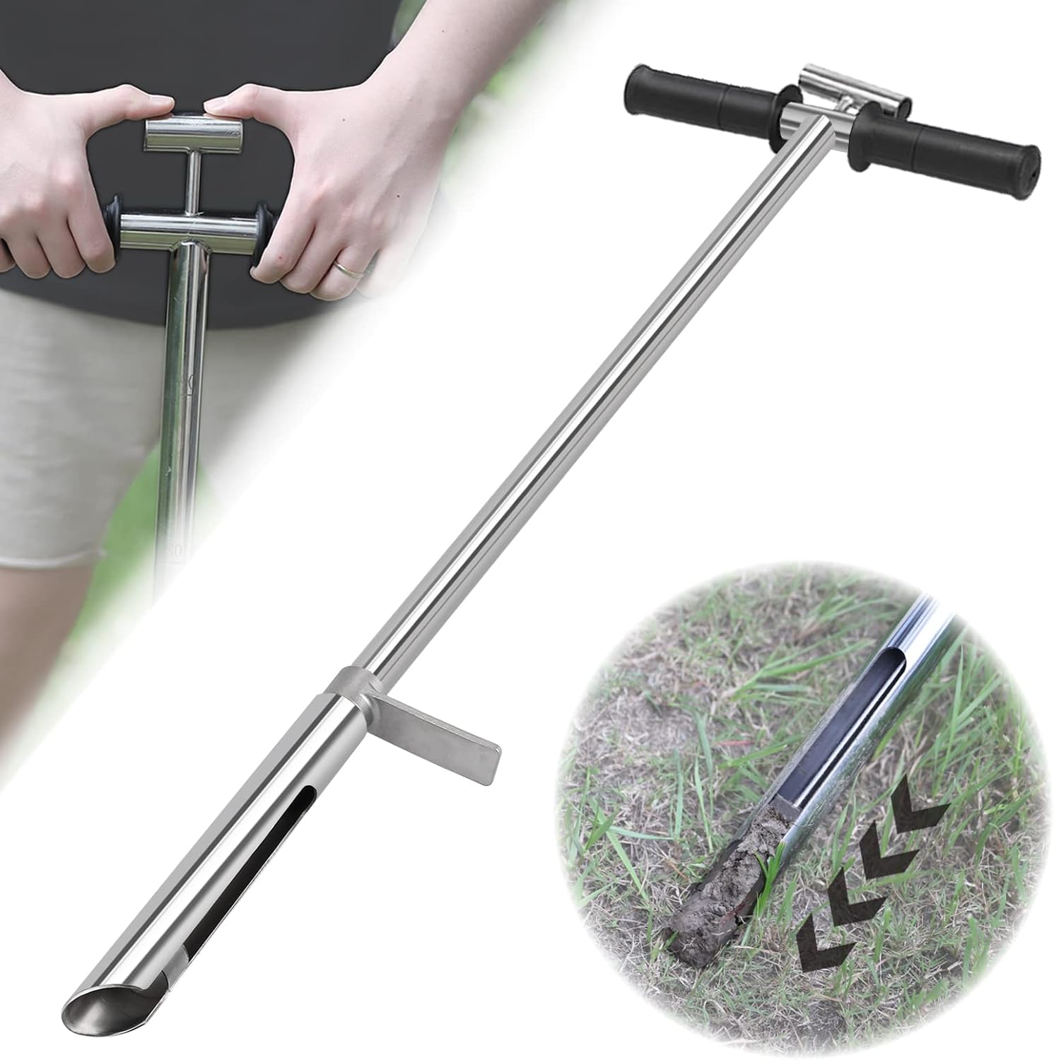 Amazon.com: 40 Inch Soil Sampler Probe, 304 Stainless Steel T-Style ...