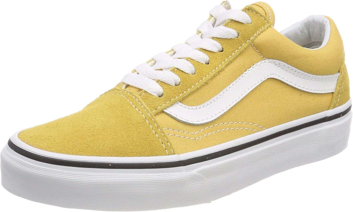 Vans Unisex Old Skool Skate Shoes, Cyber Yellow/True White, 3.5 Men/5 Women
