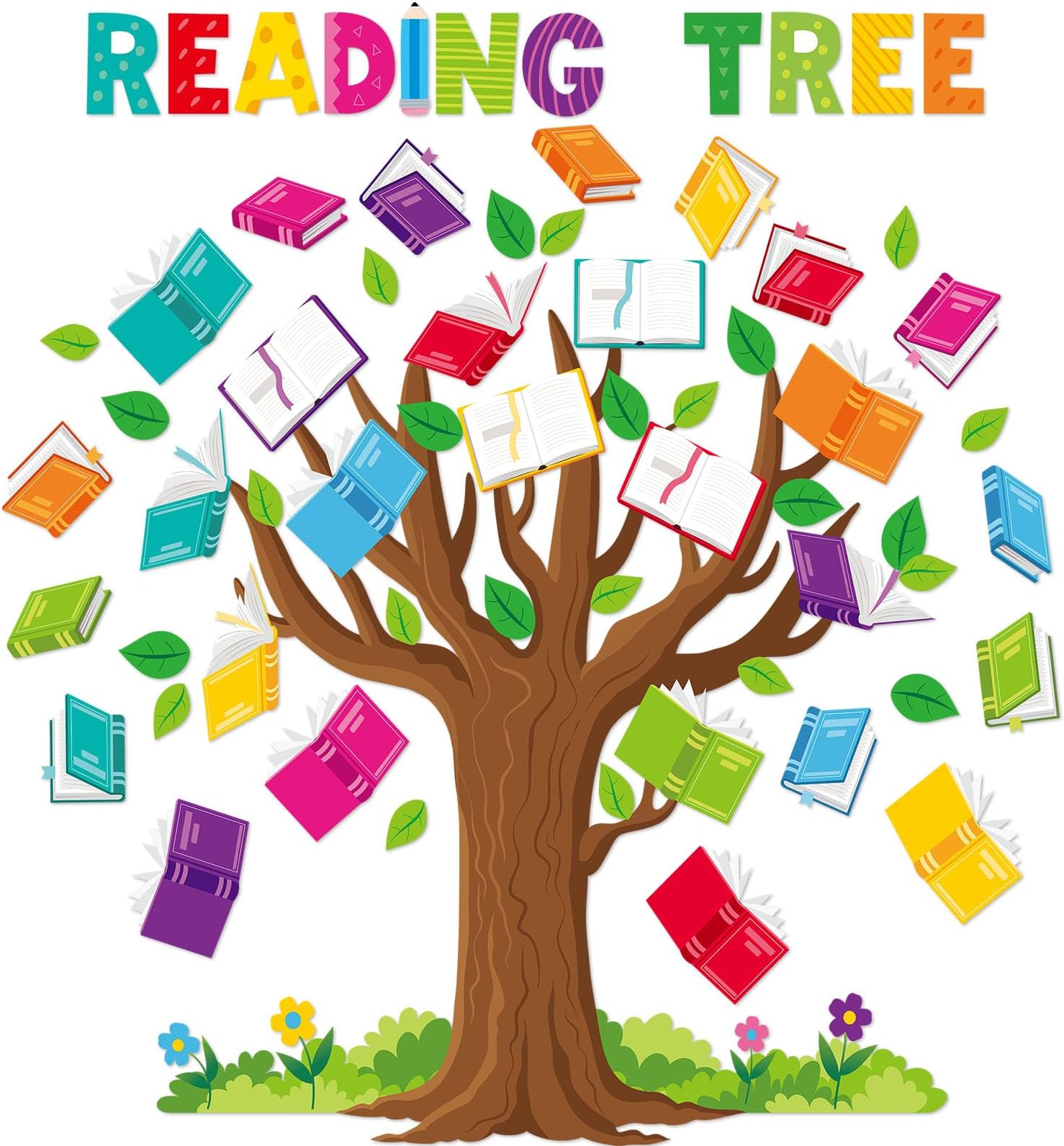 Amazon.com : Fun Express Reading Bulletin Board Set, 30 Blank Cutouts ...