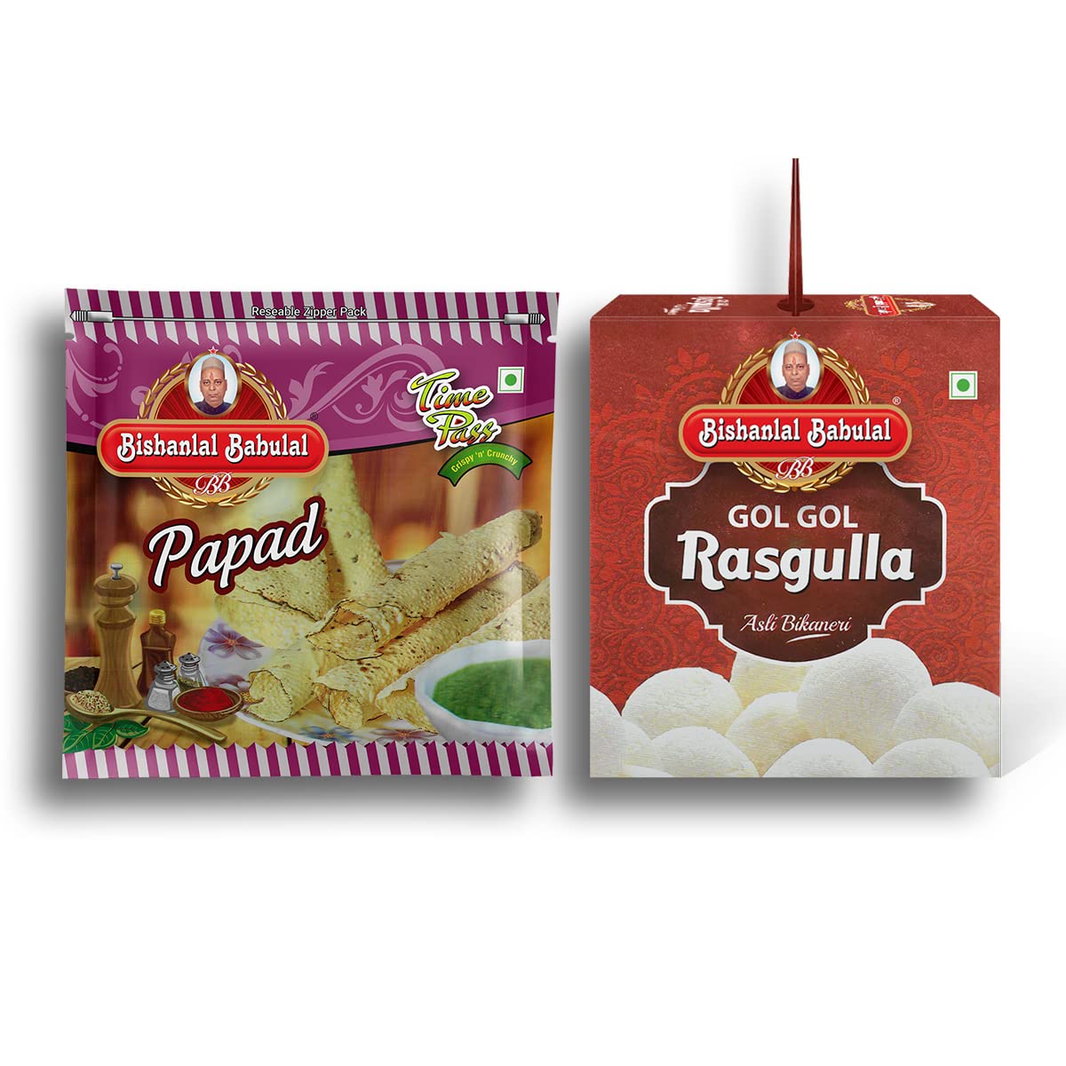 Buy Bishanlal Babulal | Tikadi Papad & Rasgulla | 1.4Kg (Pack of Tikadi ...
