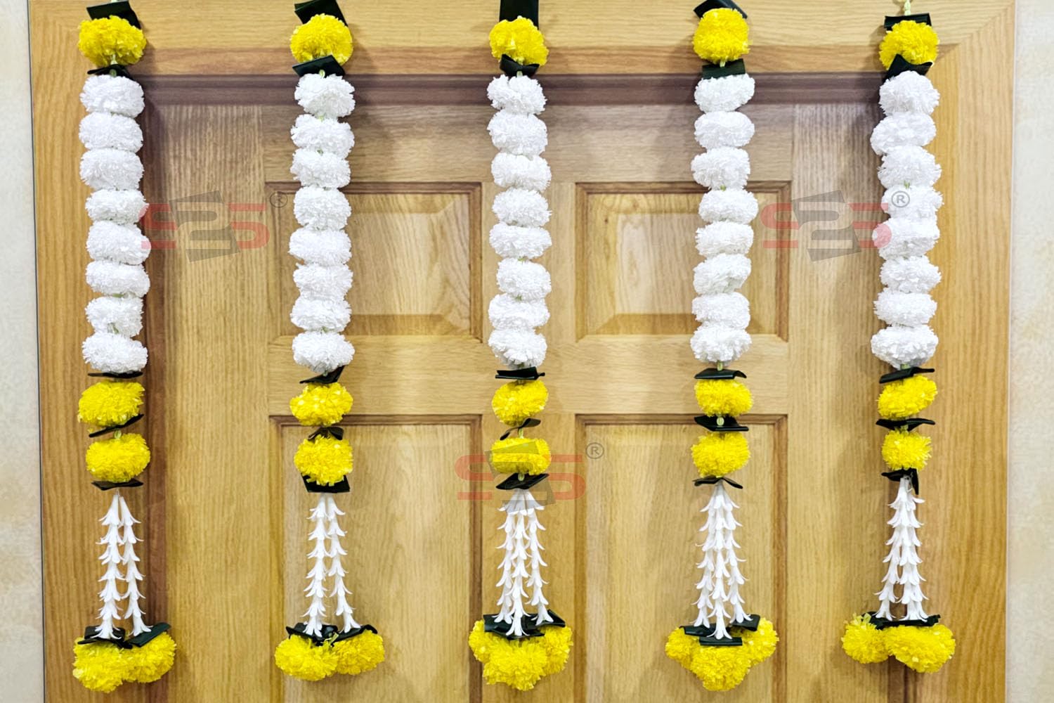 Buy S2S Artificial Marigold Jasmine,Mogra Flower,Green Leaves Tassles ...