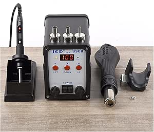 Soldering Iron Kit JCD 2 in 1 Soldering Station SMD BGA Rework LCD Digital 750W Station Hot Air ...