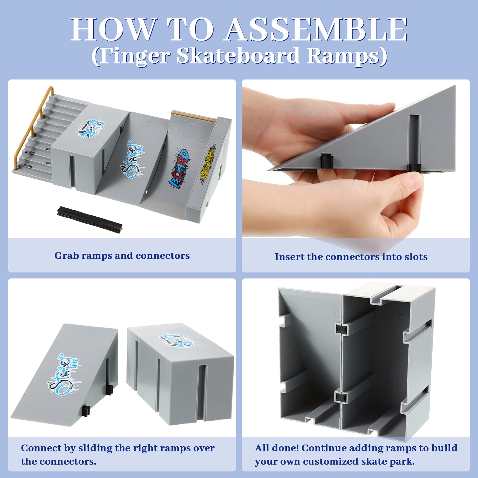 Finger Skateboard Ramp Set, Finger Skateboard Finger Skatepark Kit ...