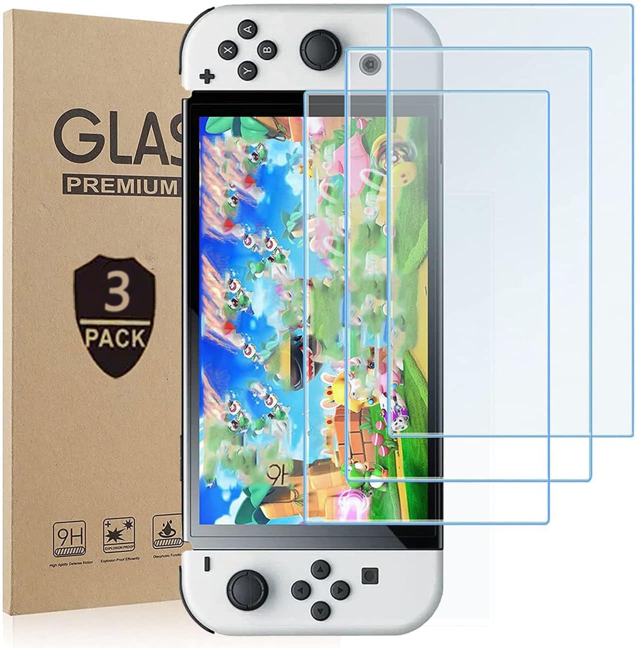 MORNWELL 3Pzas Protector Nintendo OLED 2021, Cristal Mica de Pantalla ...