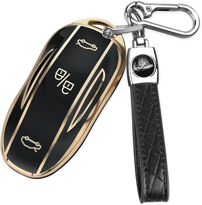 Amazon.com: QBUC for Tesla Key Fob Cover with Keychain Car Key Case ...