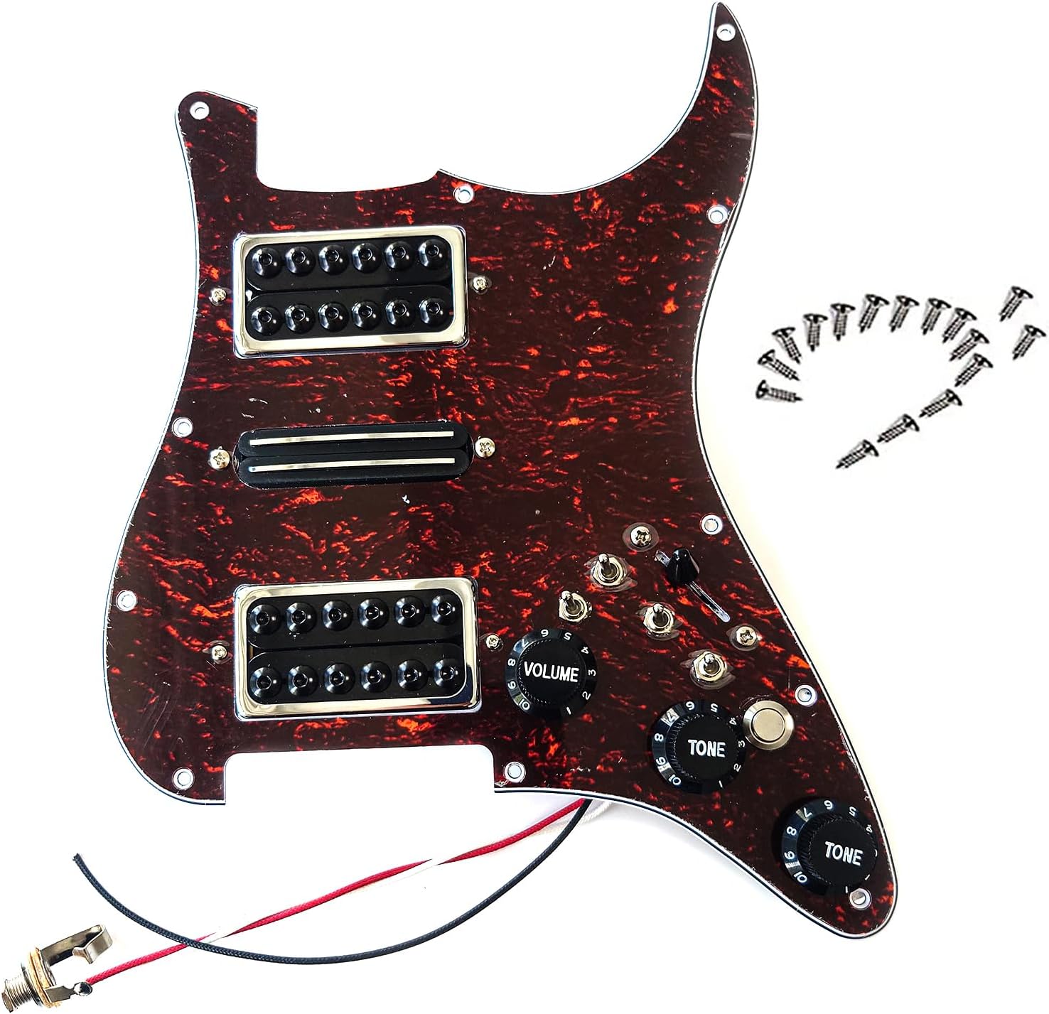 Amazon.com: HSH Prewired Strat Pickguard Set Coil Split Humbucker ...