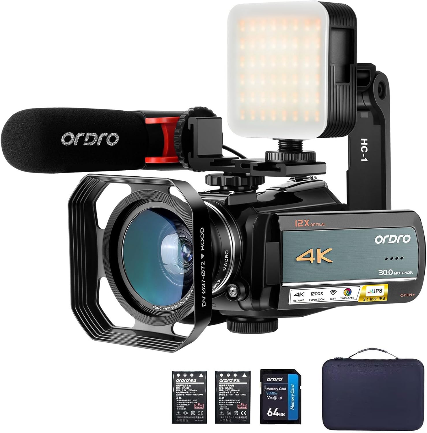 Amazon.com : ORDRO 4K Camcorder AC5 Plus Live Streaming Video Camcorder ...