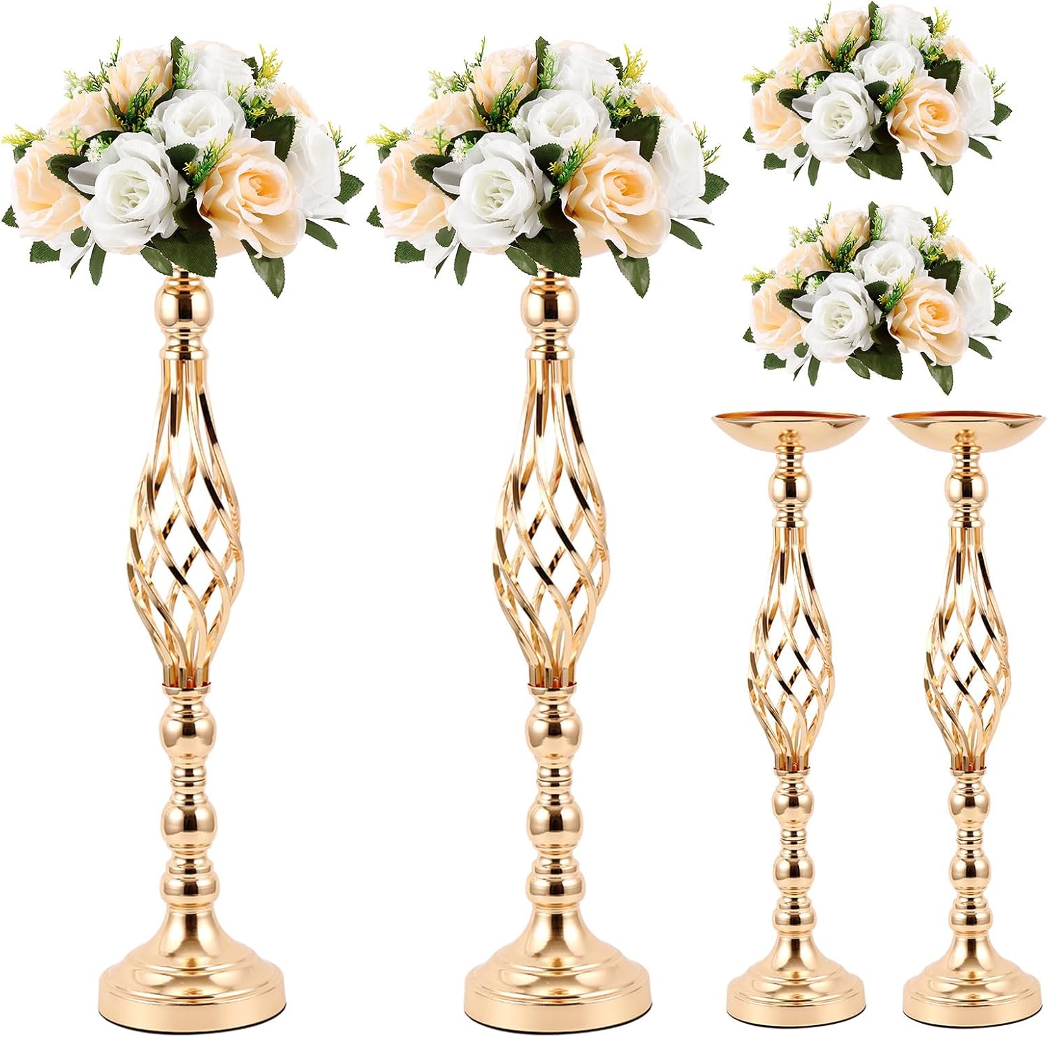 Amazon.com: Yaomiao 4 Pcs Wedding Flower Stand with Fake Flower Balls ...