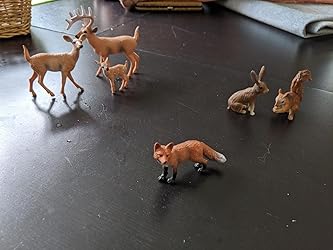 Amazon.com: UANDME Forest Animals Figures, Woodland Creatures Figurines ...