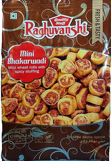Raghuvanshi's Mini Bhakarwadi (180g) (Pack of 3) : Amazon.in: Grocery ...