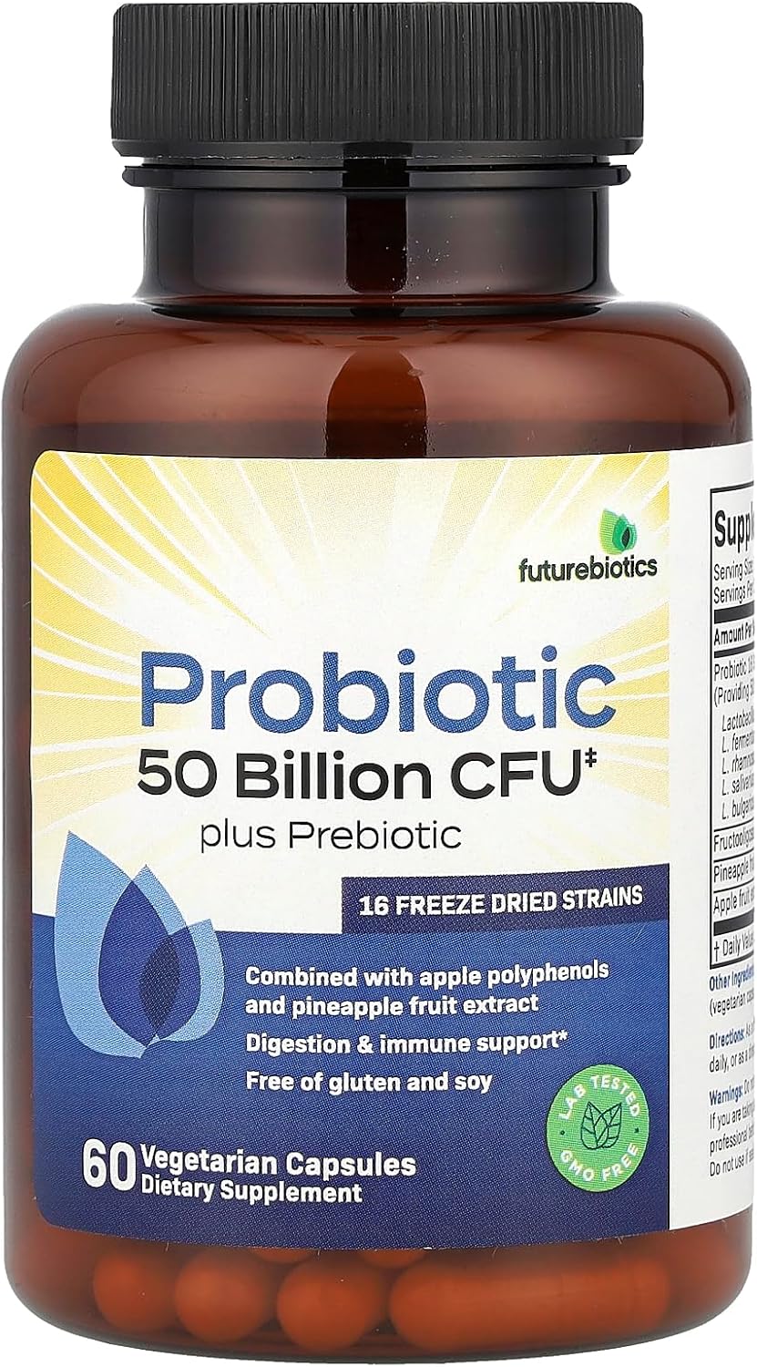 Amazon.com: Futurebiotics Probiotic Plus Prebiotic, 60 Vegetarian ...