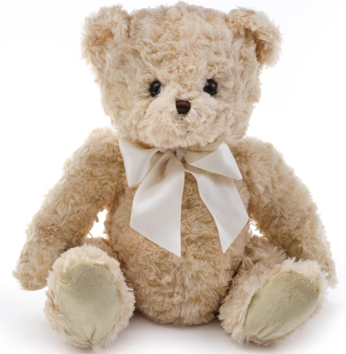 Amazon.com: Bearington Lil' Tate Champagne Beige Plush Teddy Bear ...