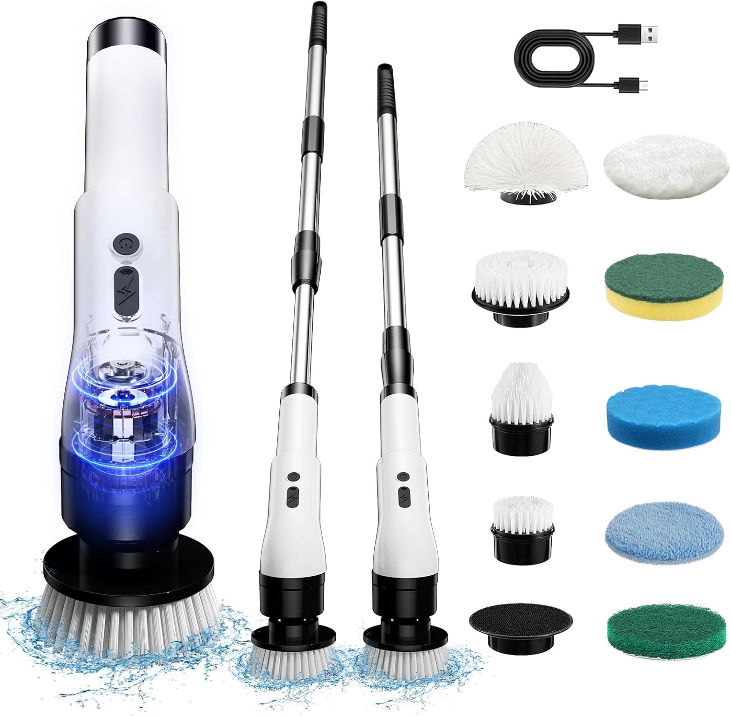 Amazon.com: IAGREEA Electric Spin Scrubber with 9 Replaceable Brush ...