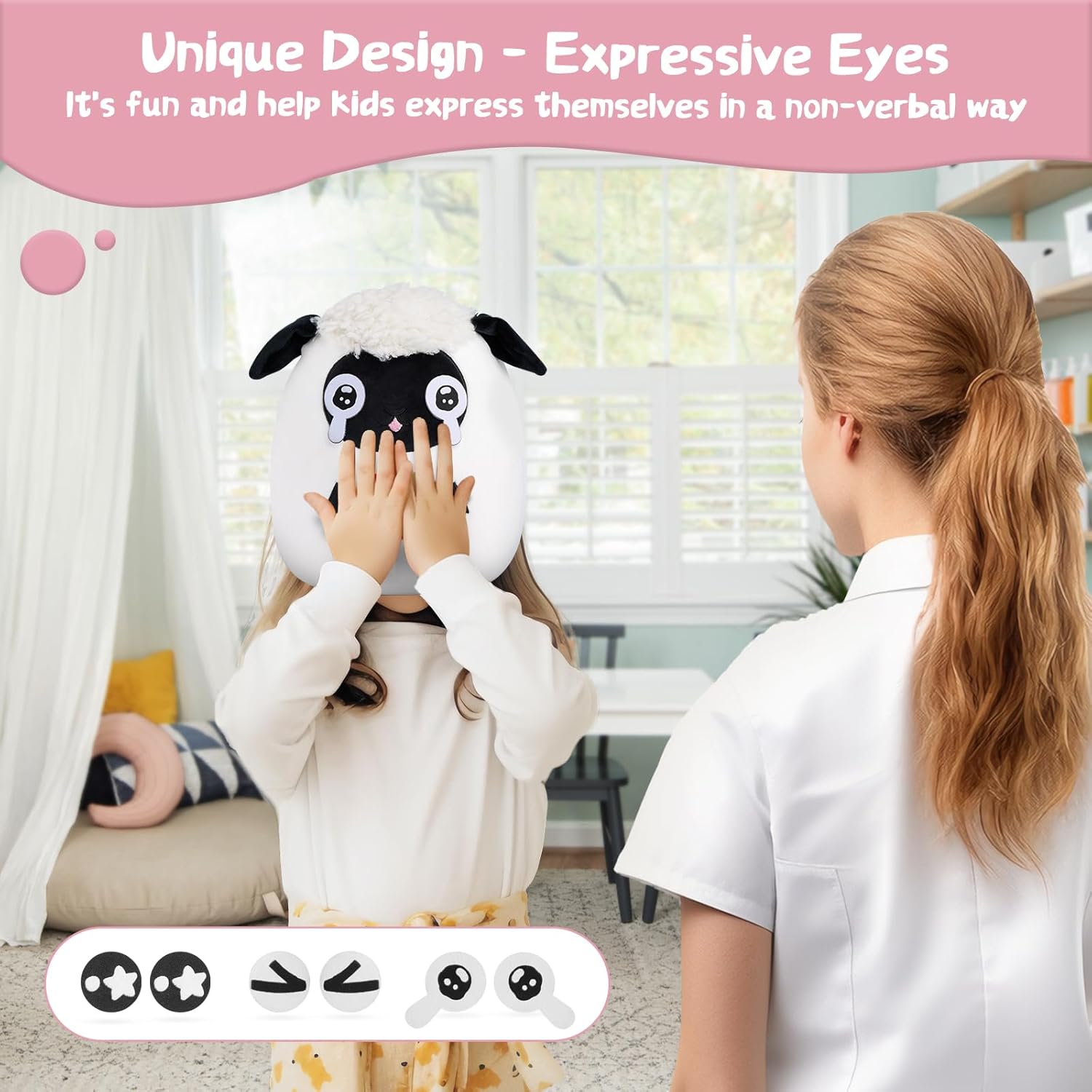 Kittenice Linda almohada de felpa de oveja de 8 pulgadas con nariz ...