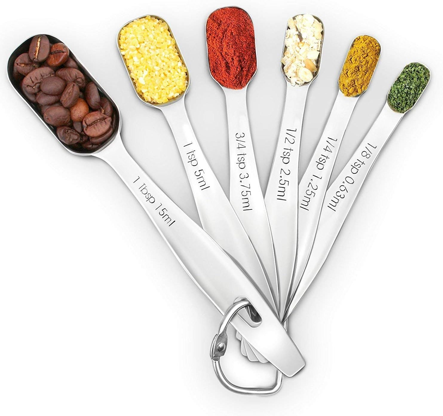 Amazon.com: 1Easylife 18/8 Stainless Steel Metal Measuring Spoons ...