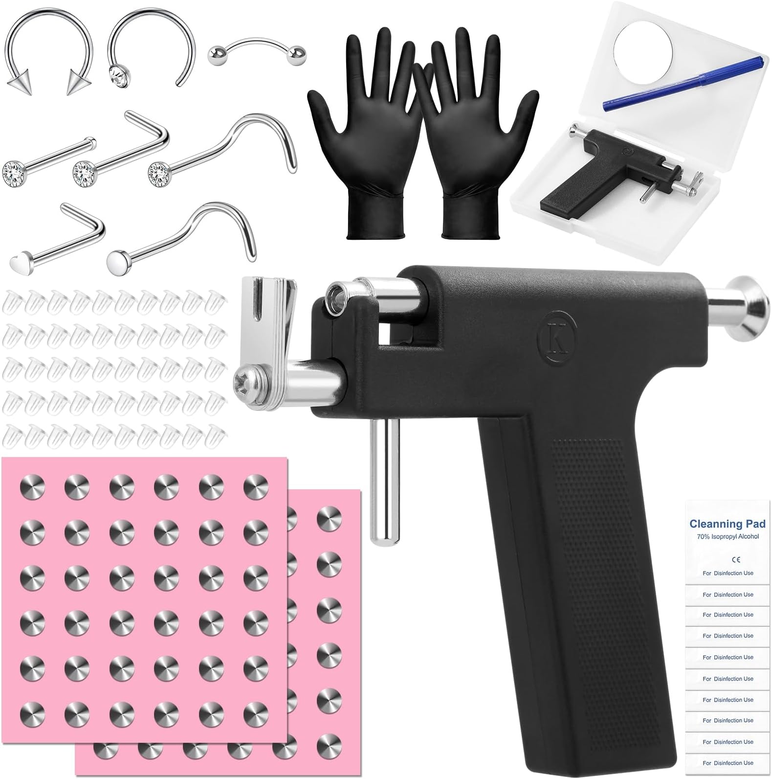 Amazon.com: Professional Ear Piercing Gun Tool Set, Reusable Ear ...