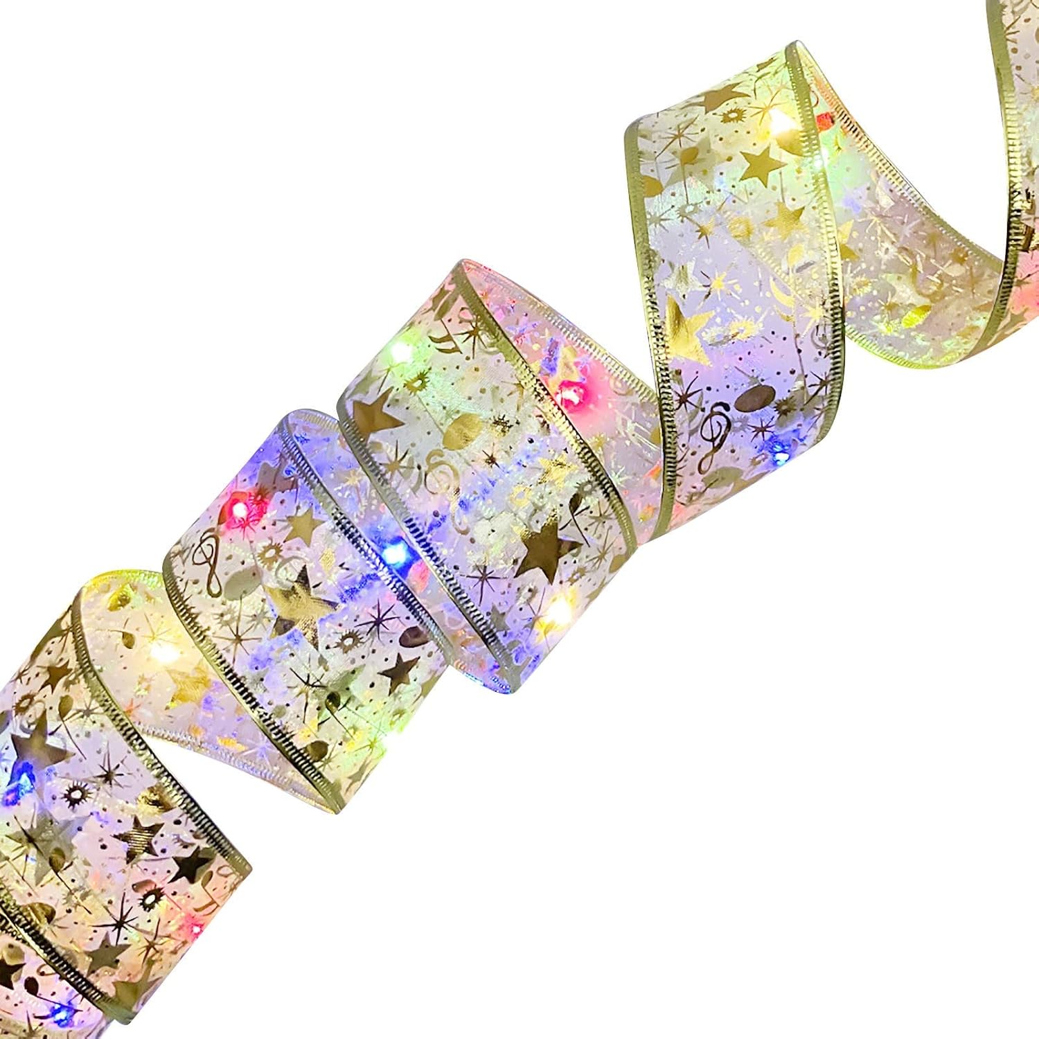 DDDHL - Cinta de Navidad con luces LED de Navidad con doble cinta para ...