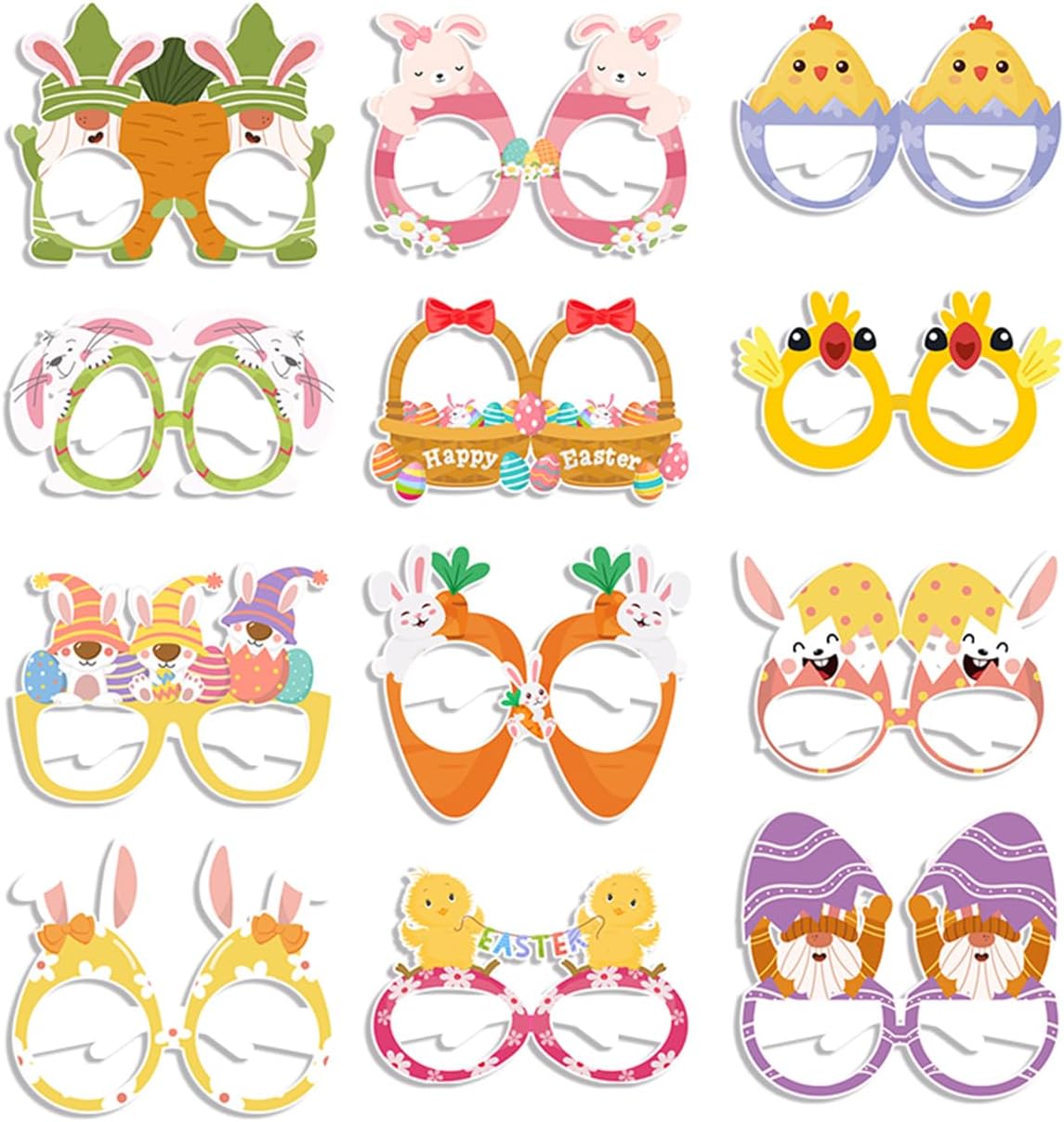 12 Pcs Easter Glasses,Adult and Children's Easter Party Decorations ...