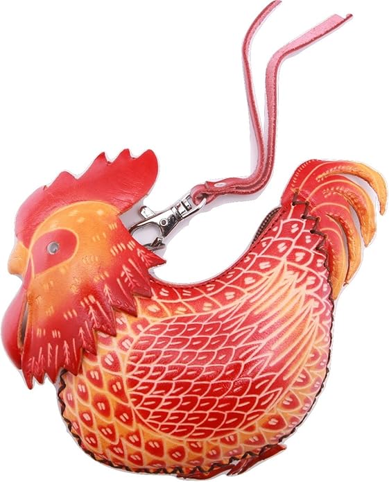 PurseWorld Women's Handmade Leather Big Chicken Purse (red): Handbags ...