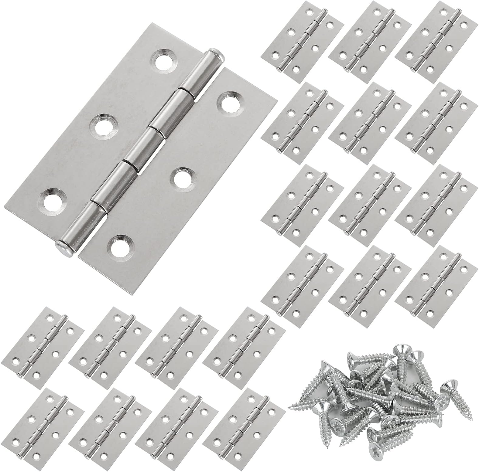 S SYDIEN 8Pcs 3 inch Silver Folding Butt Hinges Stainless Steel ...