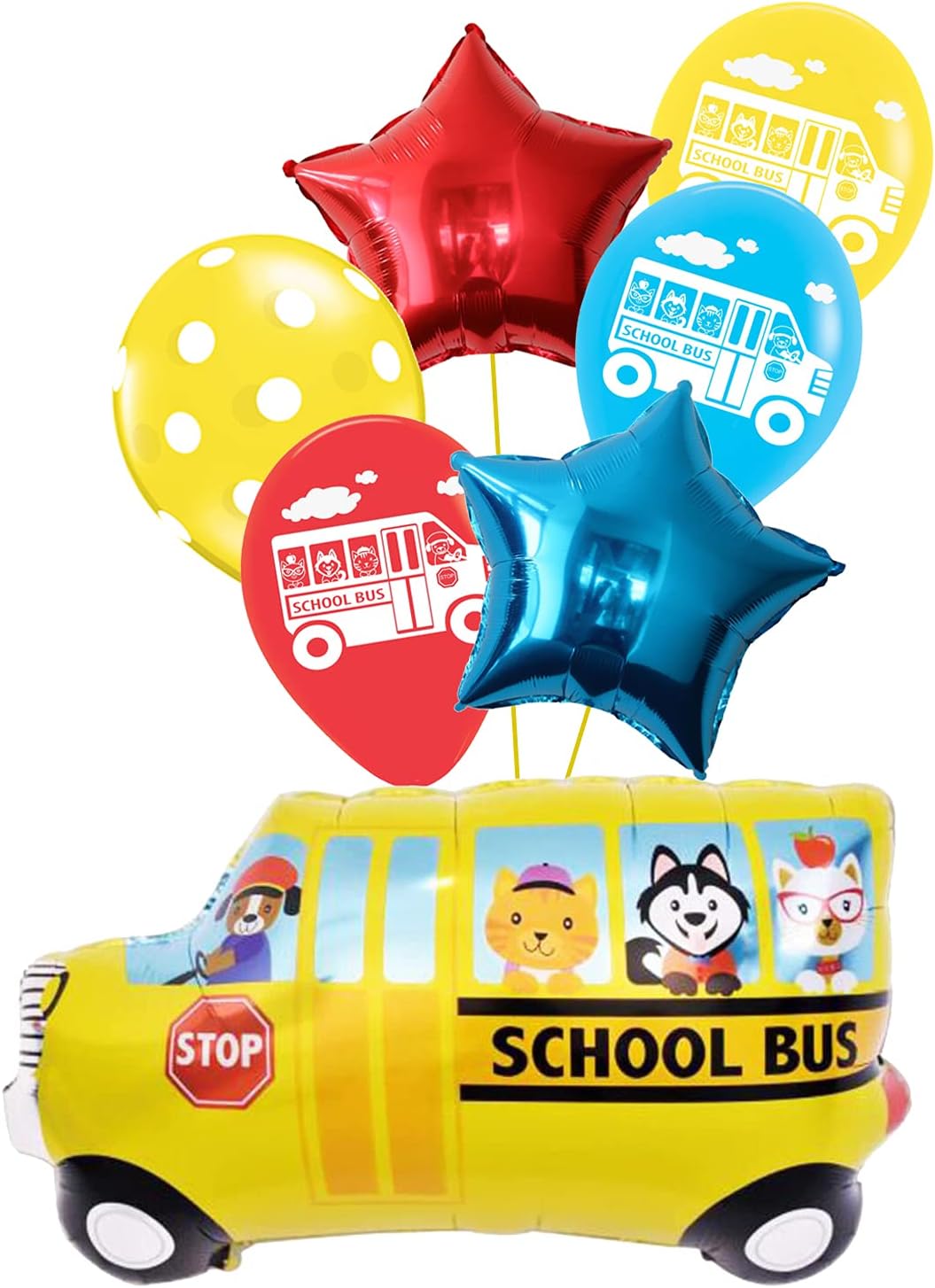 Amazon.com: School Bus Balloon Set,Pet Birthday Party Balloons ...