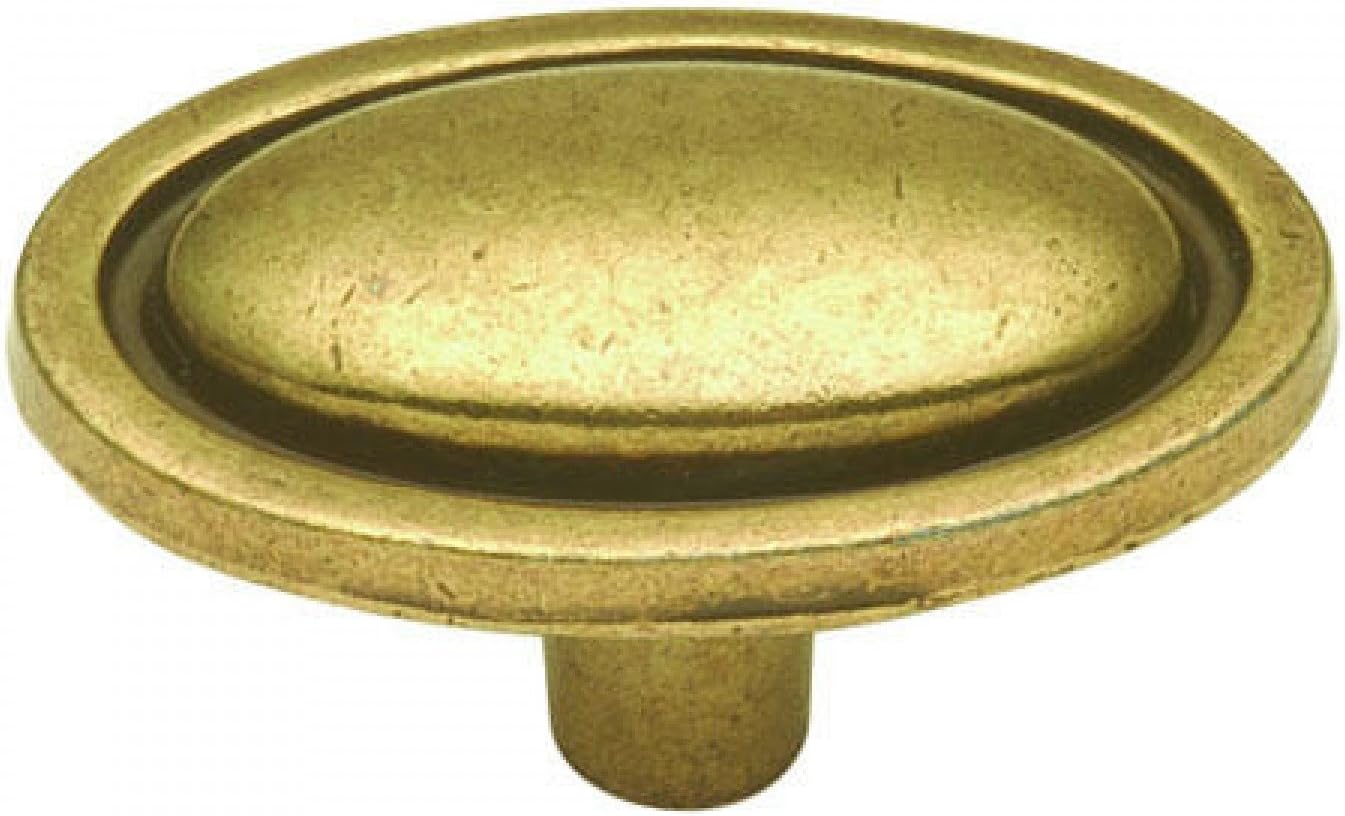 Casa Hardware Zinc Tranquility Oval Recessed Cabinet Knob - Brass ...